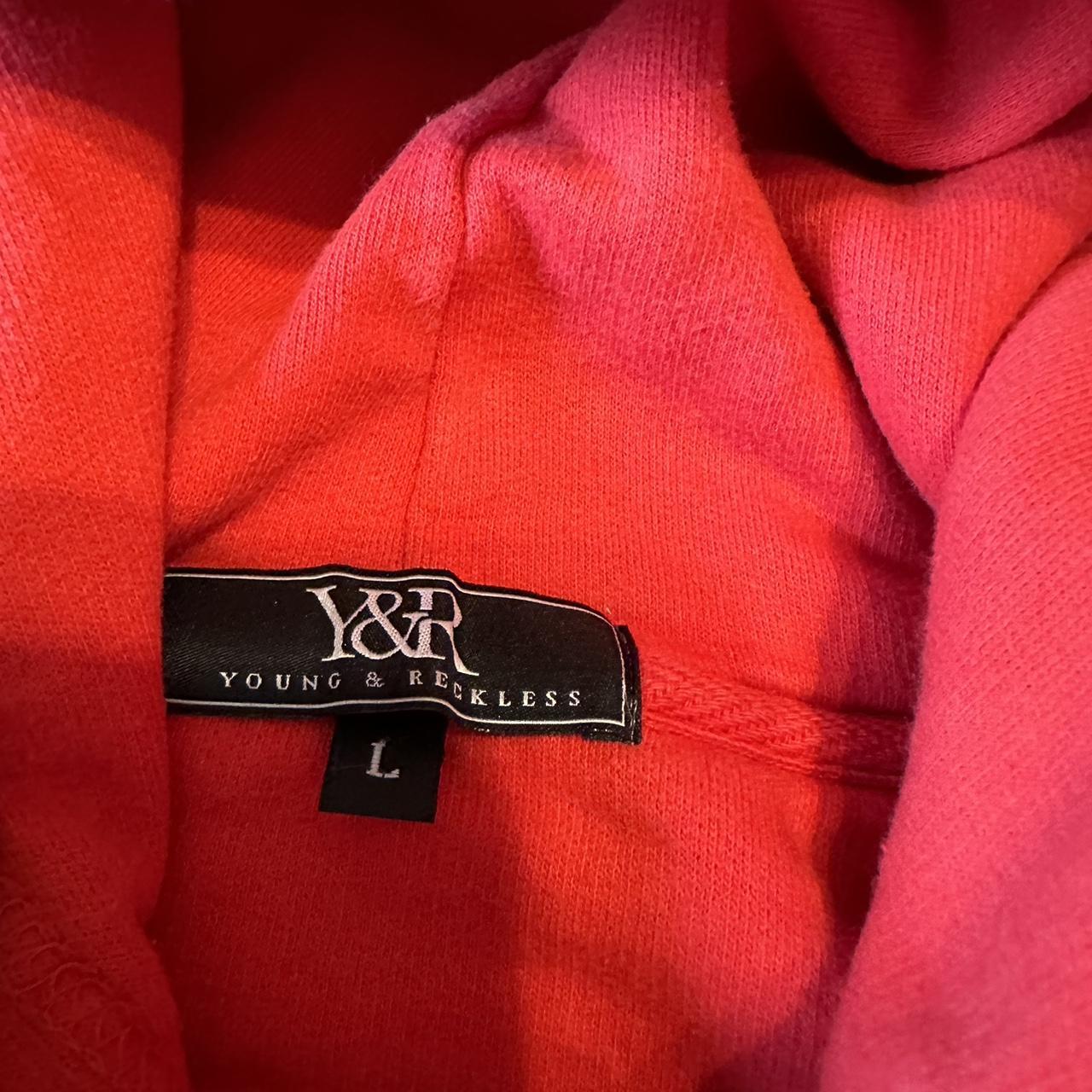 Young & Reckless Red Script Logo Pullover Sweatshirt... - Depop