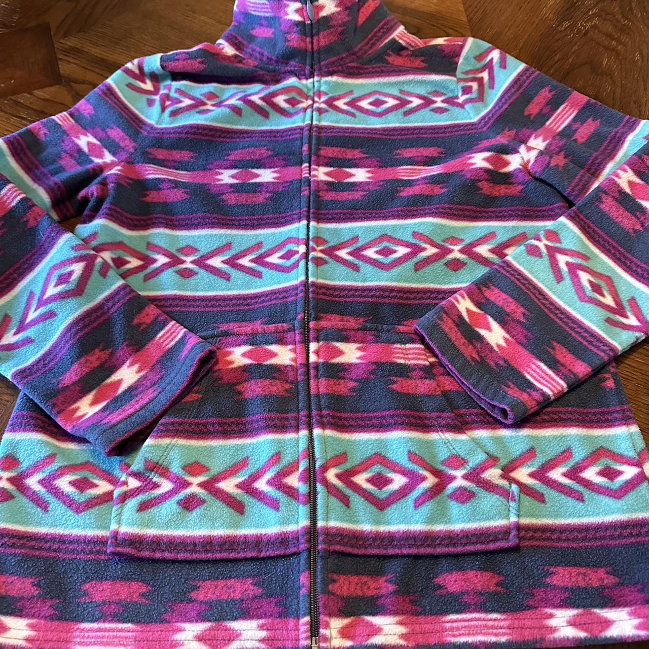Vintage Aztec 90’s fleece Medium fit - Depop