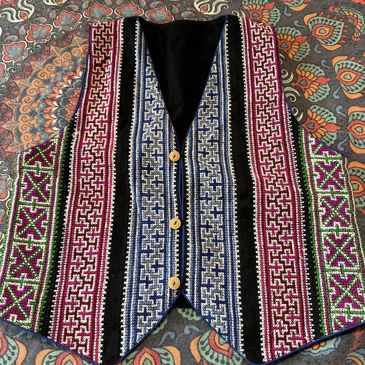 Vintage boho style unisex vest Large fit - Depop
