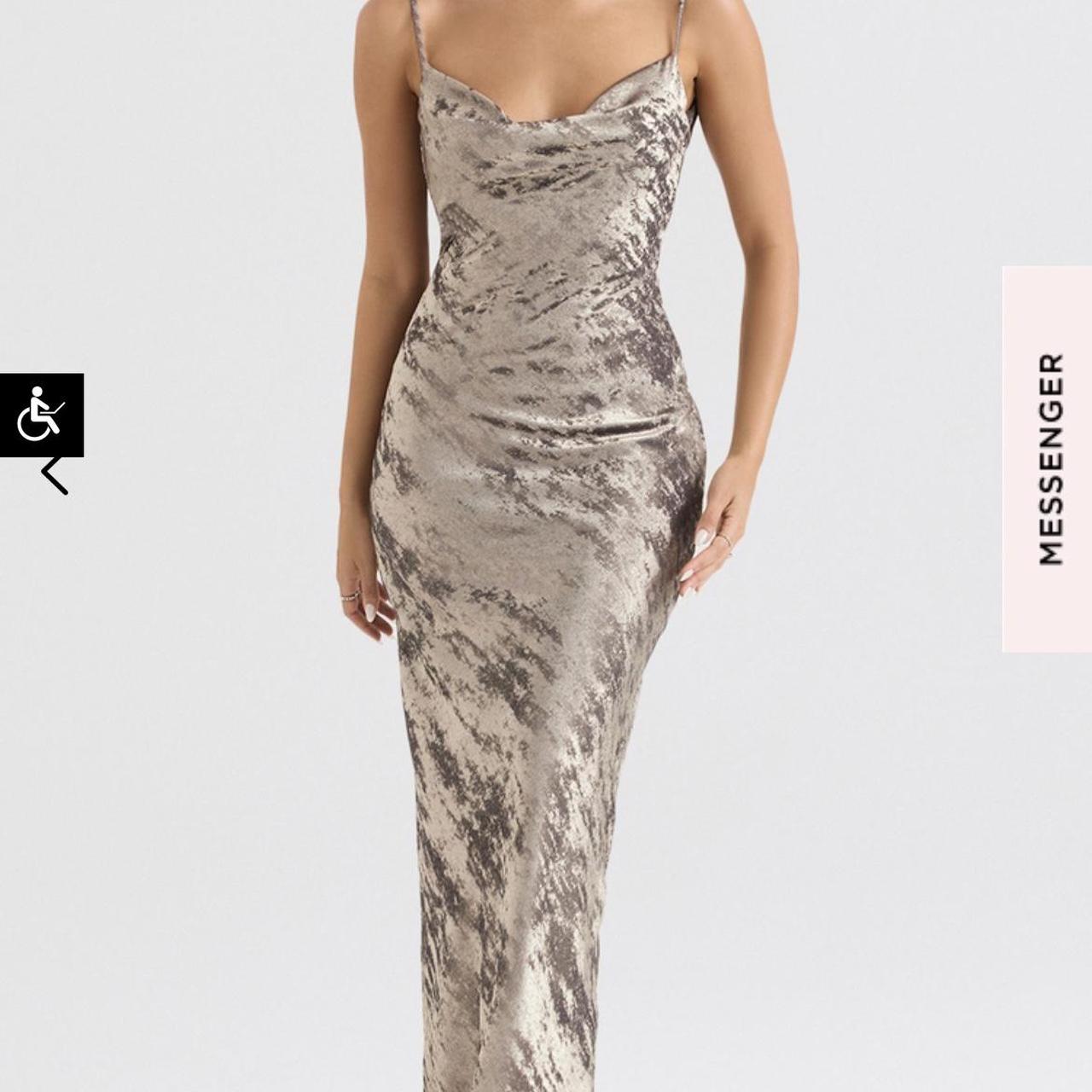 House of CB silver maxi dress Gabrielle satin maxi... - Depop