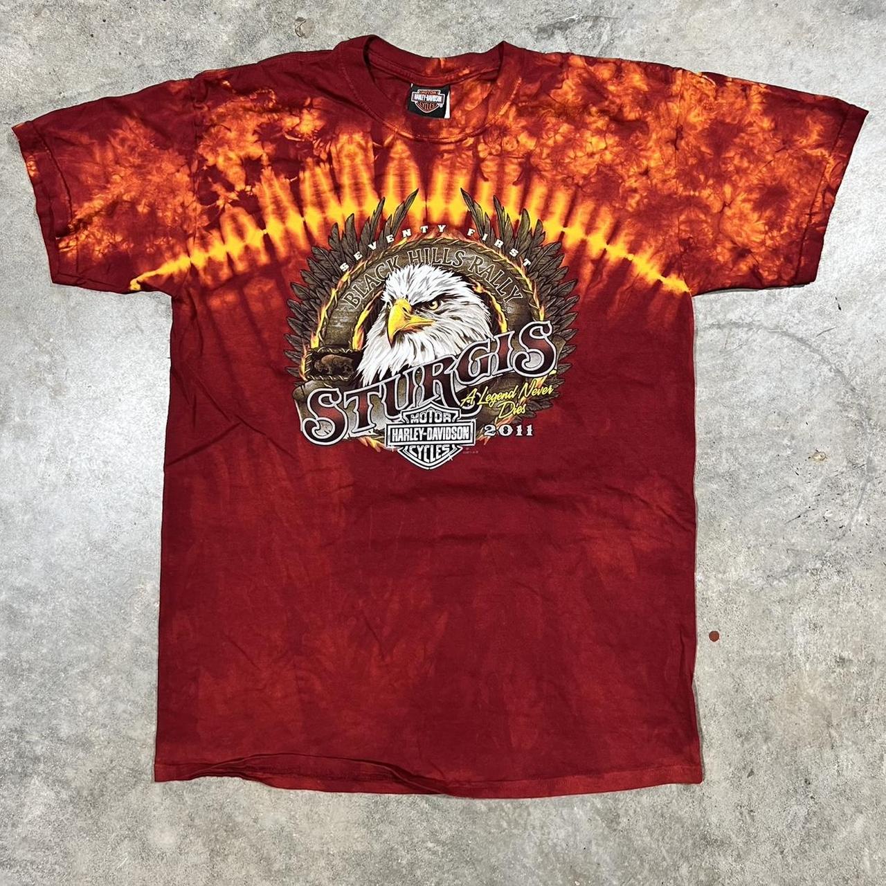 Harley Davidson Sturgis South Dakota 2011 tiedye AOP... | Depop