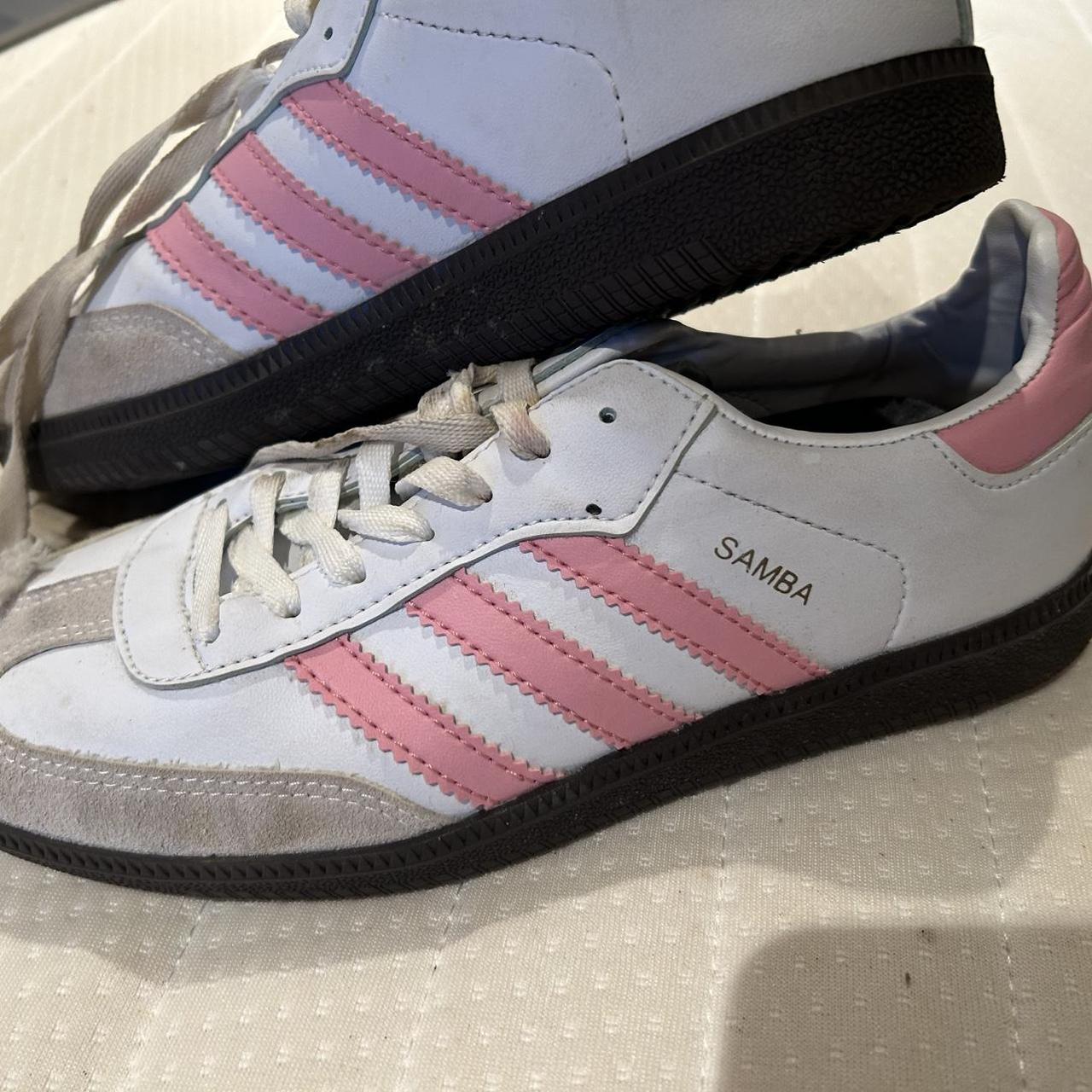 Pink Adidas sambas Size women’s 7.5 In good... | Depop