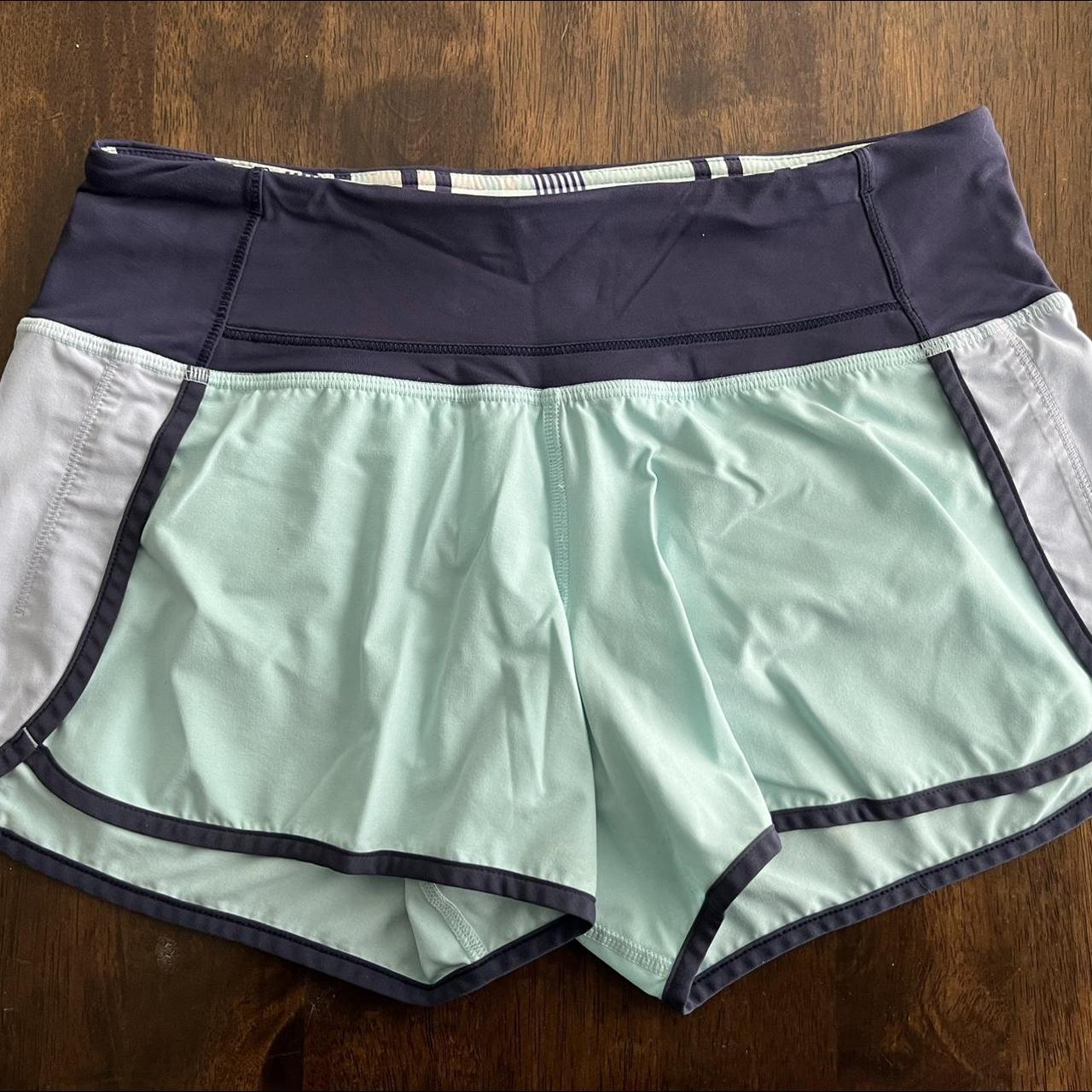 These are very rare lululemon shorts! Navy and light... - Depop