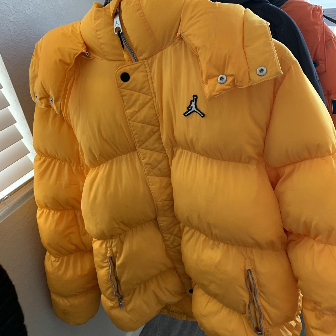 Yellow Jordan’s puffer jacket - Depop
