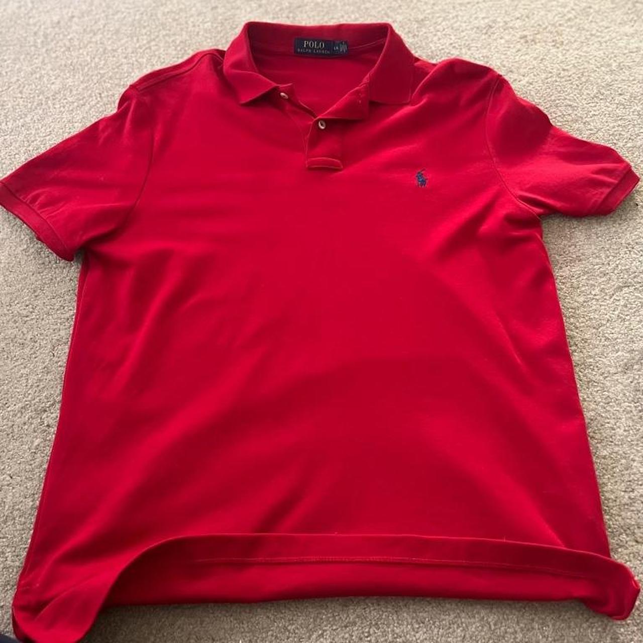 Polo Ralph lauren red polo shirt great condition... - Depop