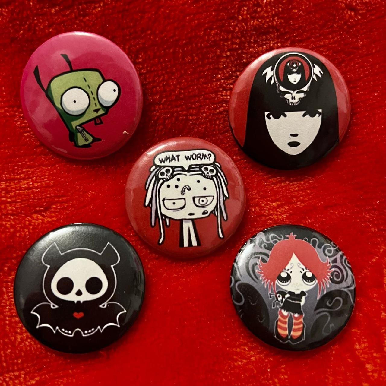 ★Goth-emo cartoons pin set! (5 PINS! NOT JUST ONE)★ ... - Depop