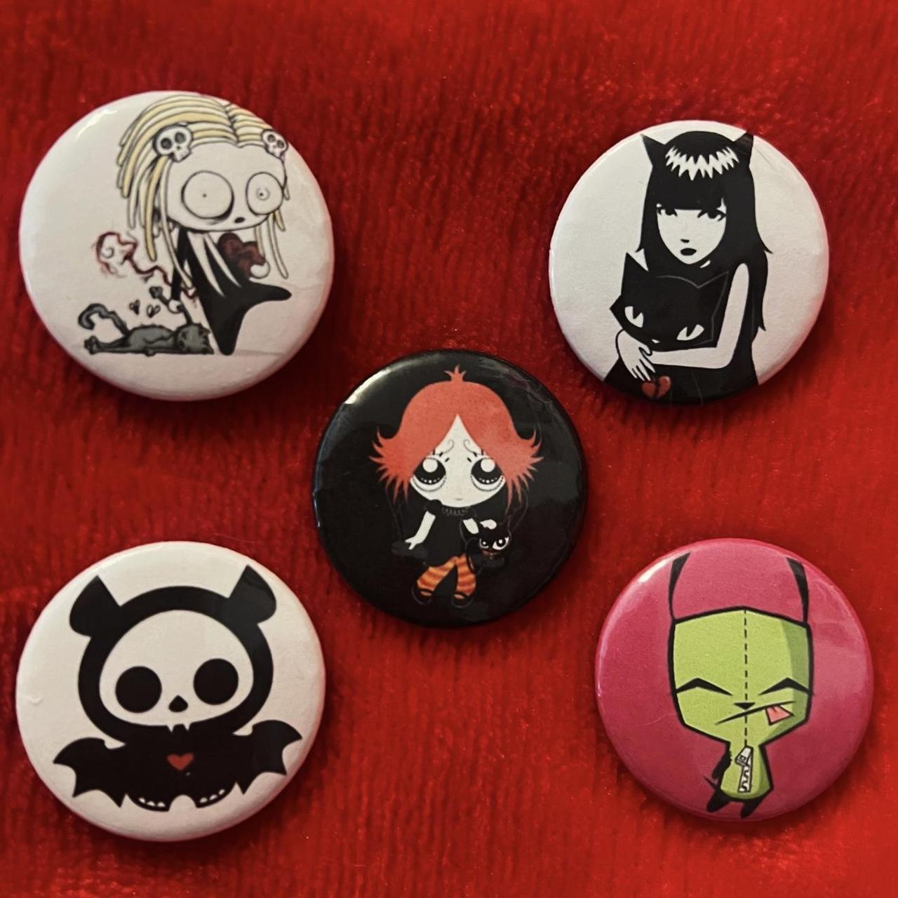 ★Goth-emo cartoons pin set! (5 PINS! NOT JUST ONE)★ ... - Depop
