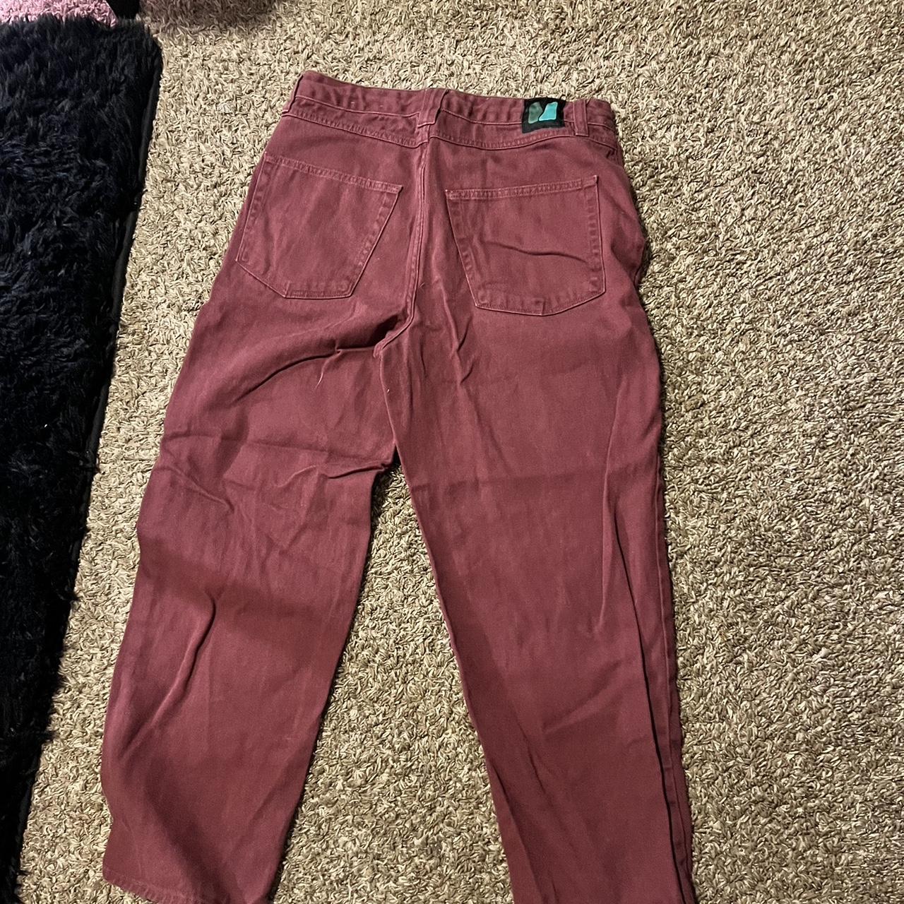 •Monet baggy jeans •Sick burgundy color •Lace up... - Depop