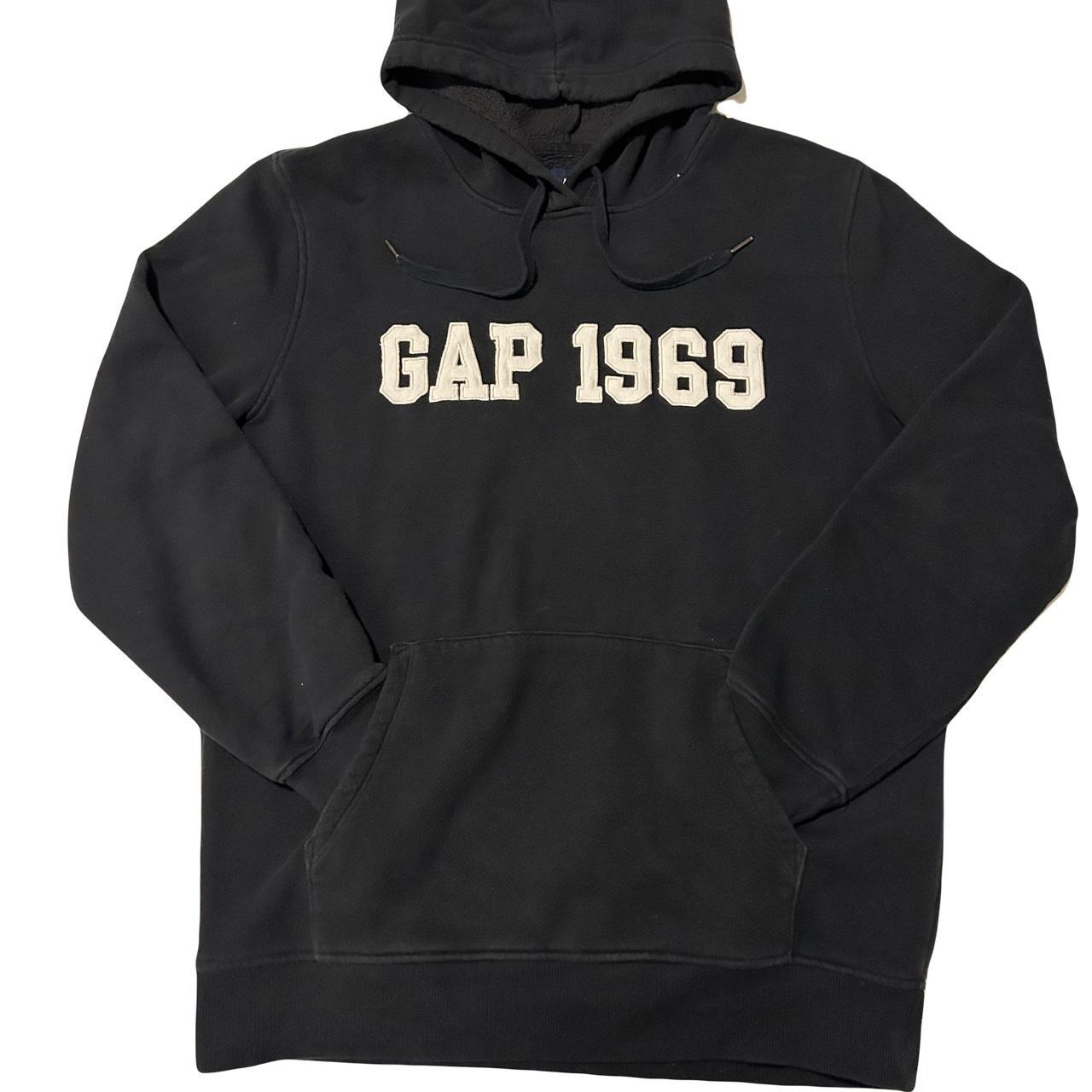 Black Gap Hoodie Gap / Medium / Sick Embroidered... - Depop
