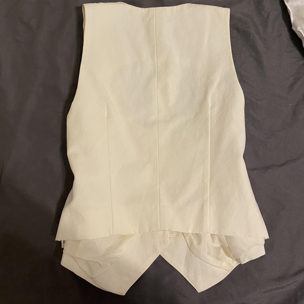 White button vest :3 size small to medium, *never... - Depop
