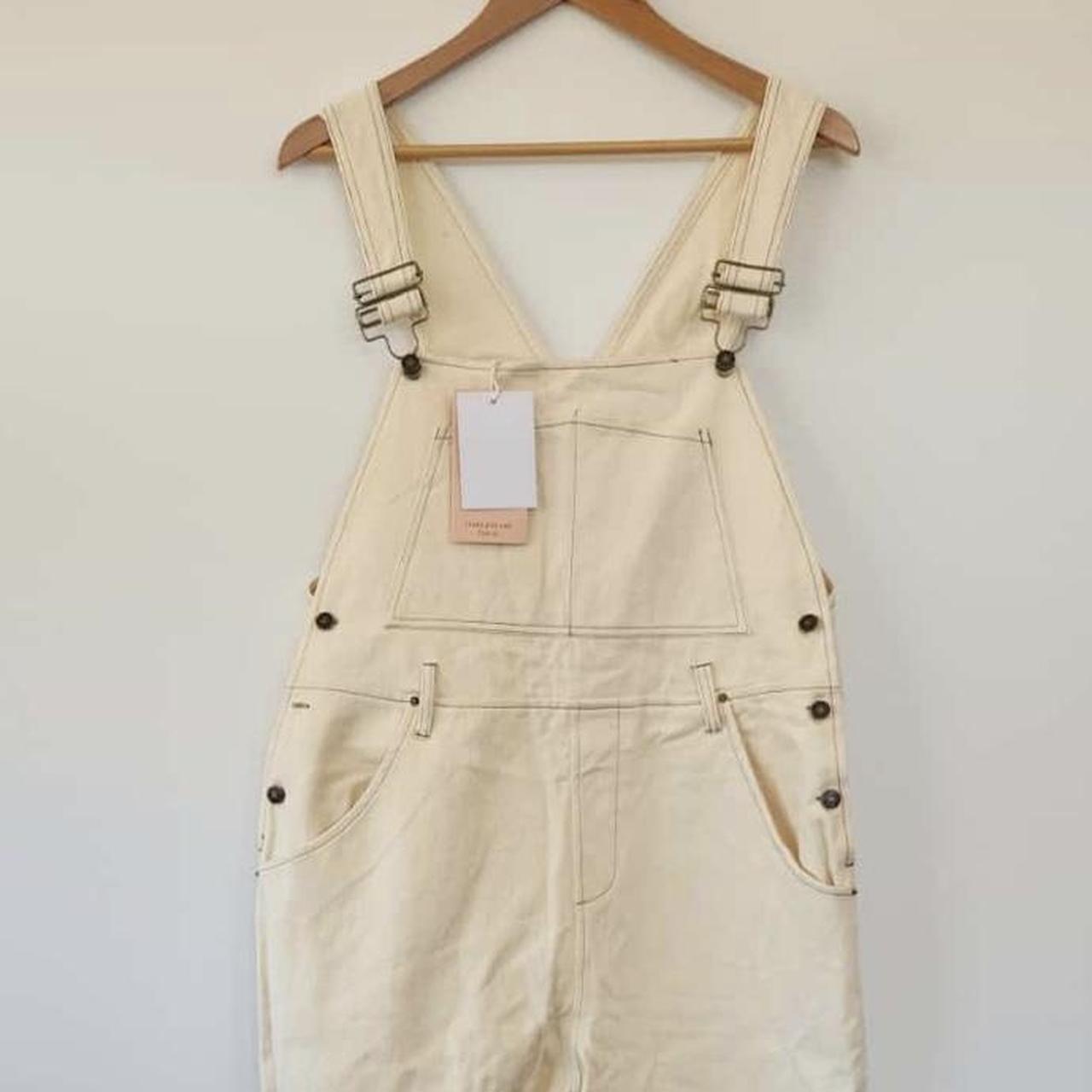 Cream Denim Overalls - The Lullaby Club Never... - Depop