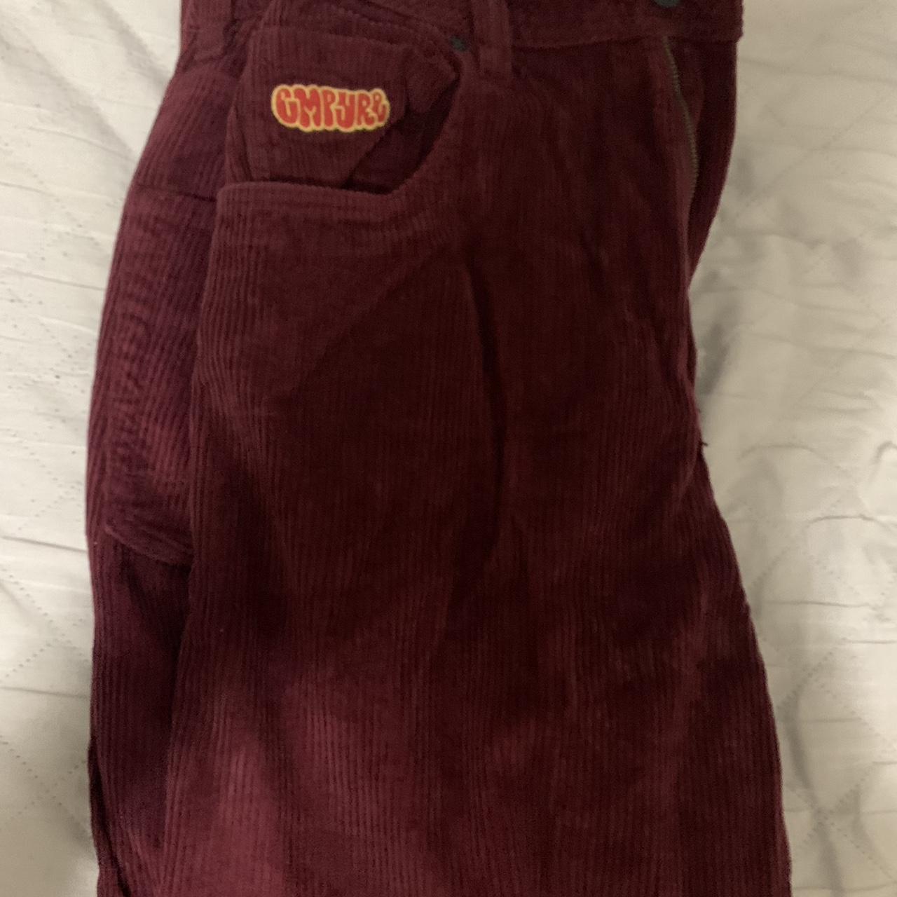 Burgundy corduroy pants with a retro vibe #vintage... - Depop
