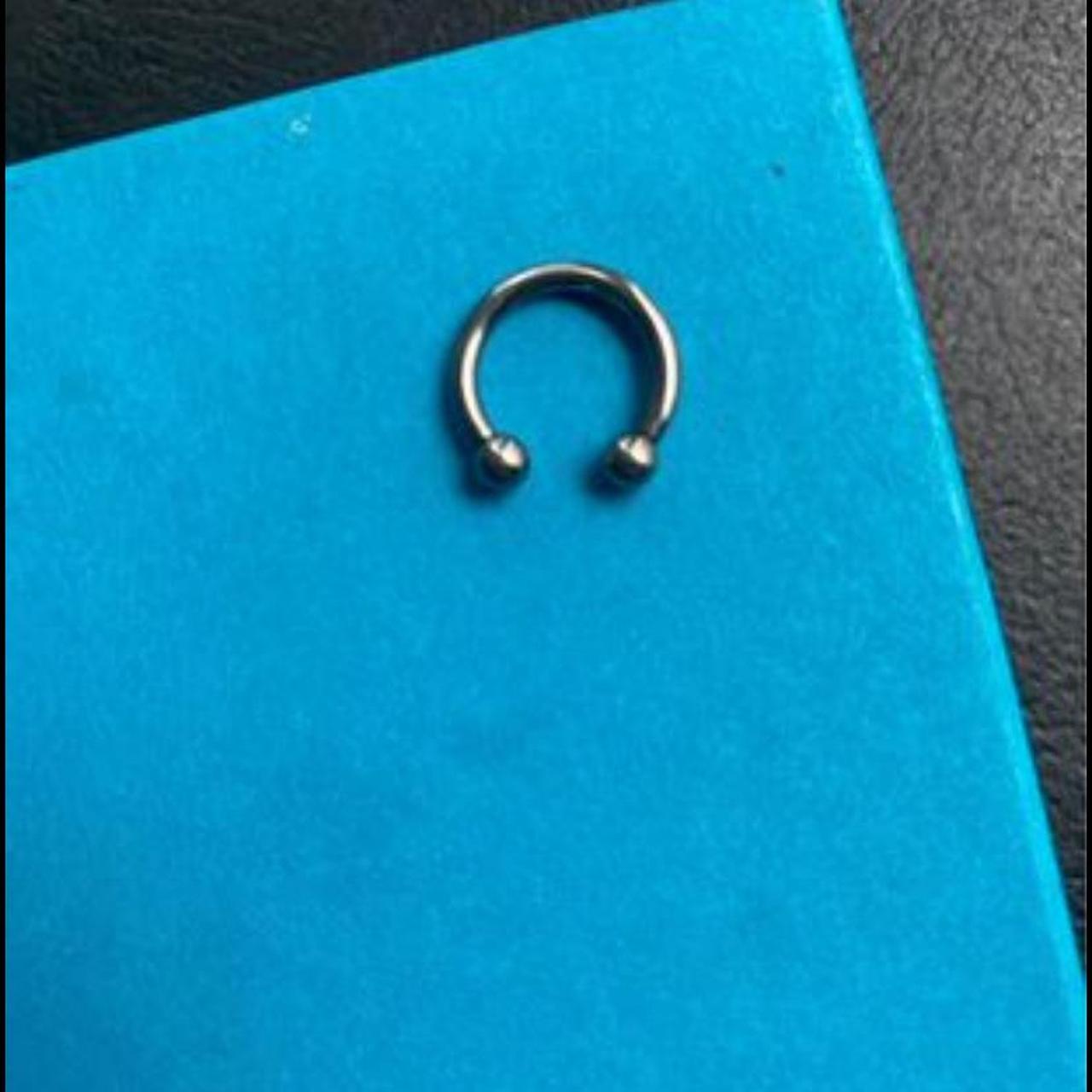 Silver surgical grade titanium septum ring Sizing:... - Depop
