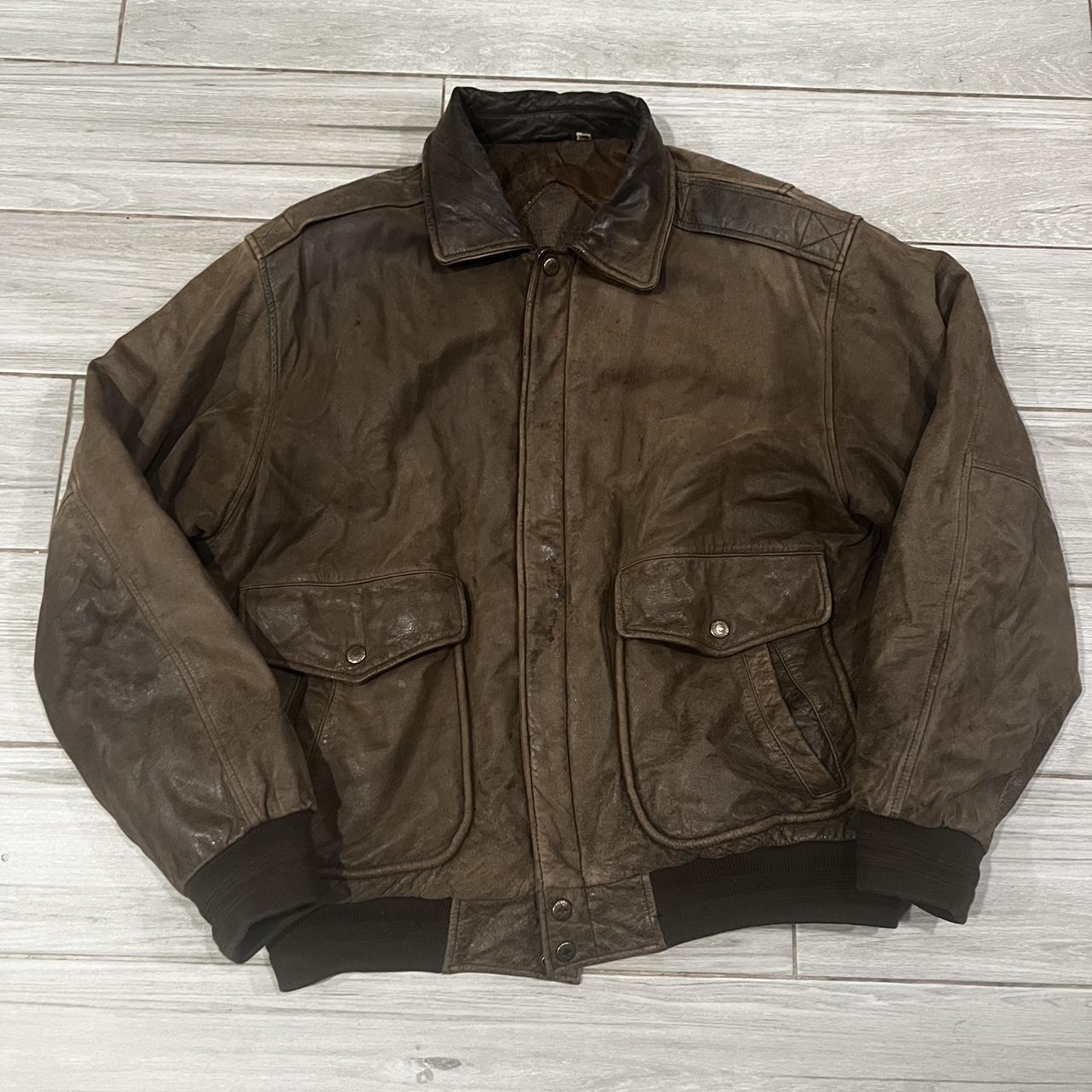 Vintage Aviator Jacket Faded beautifully, super... - Depop