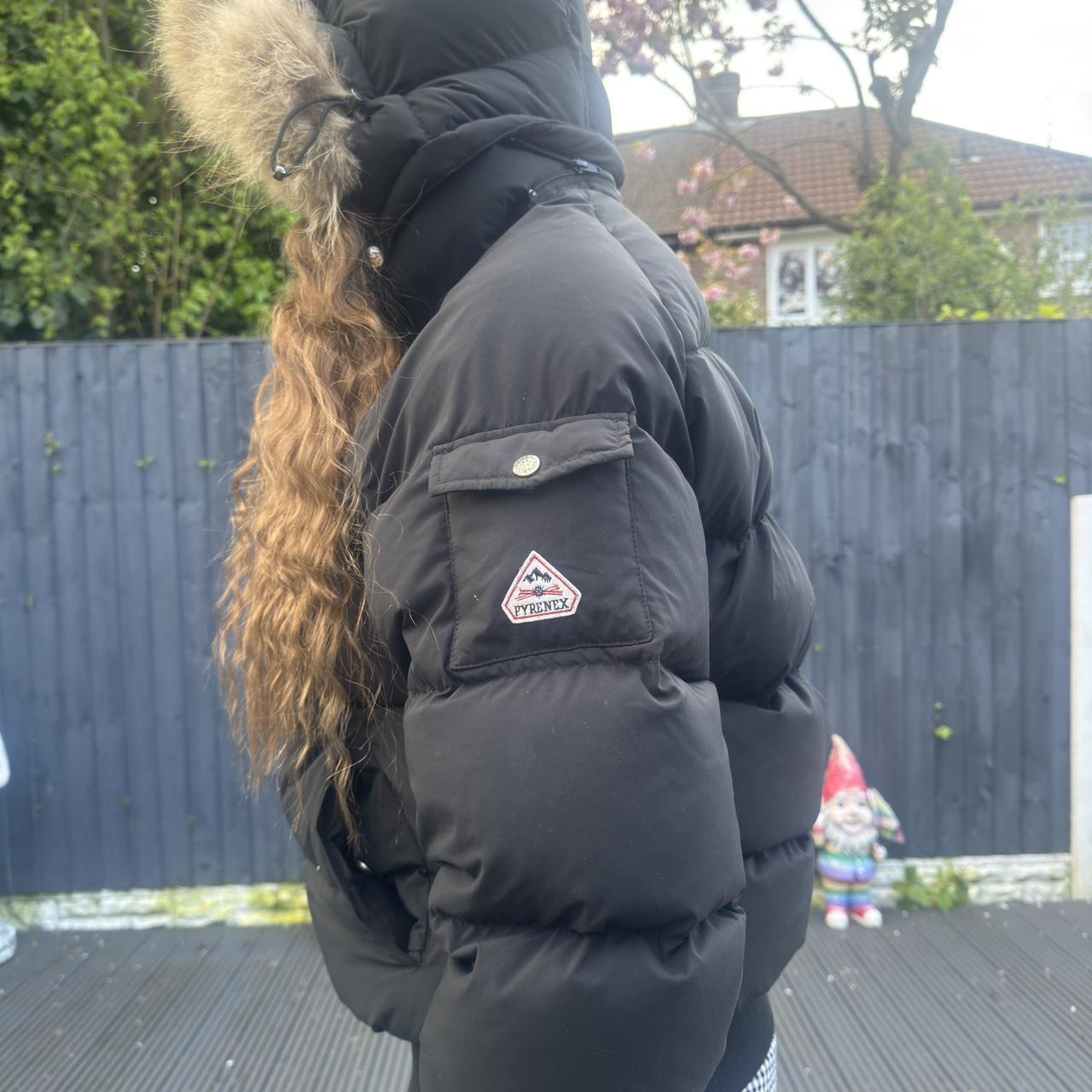 Black Pyrenex puffer jacket with real fur hood... | Depop