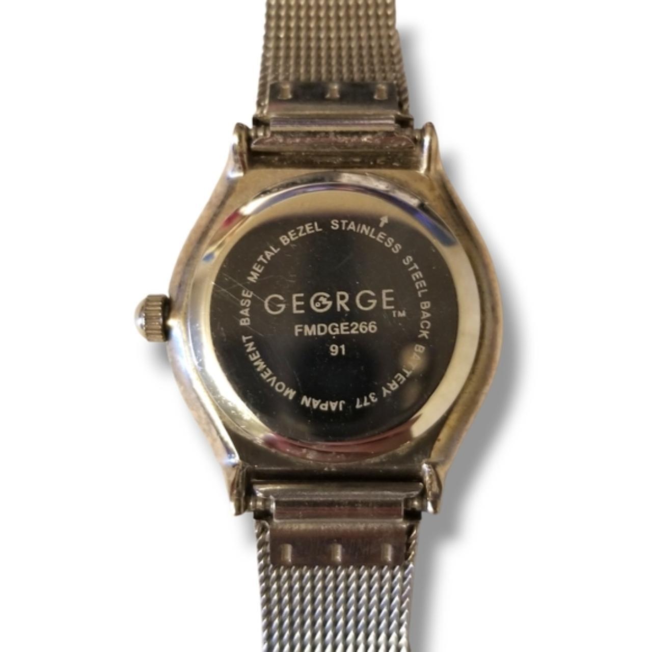George Silver Tone Mesh Band Analog Watch. Needs... - Depop