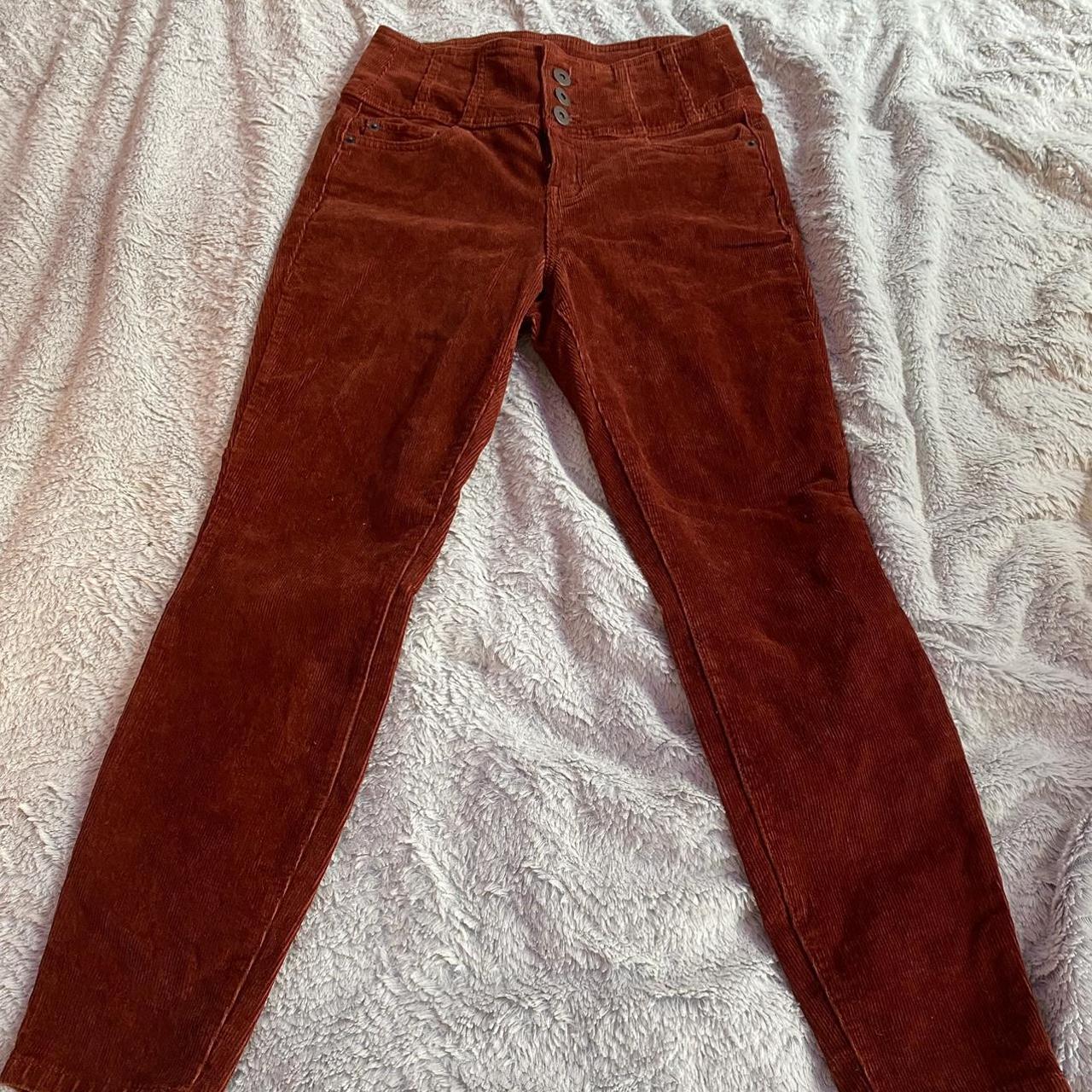 Burnt orange high rise slim fit pants from... - Depop