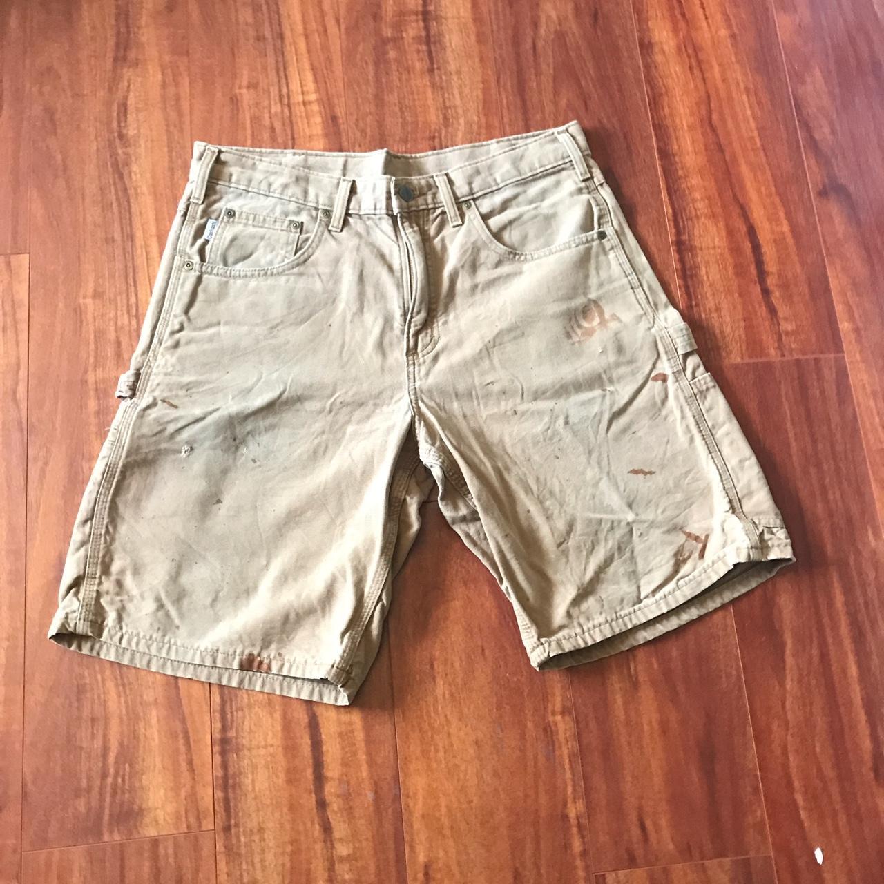 Brown Carhartt jorts 21 inches long 33 waist good... - Depop