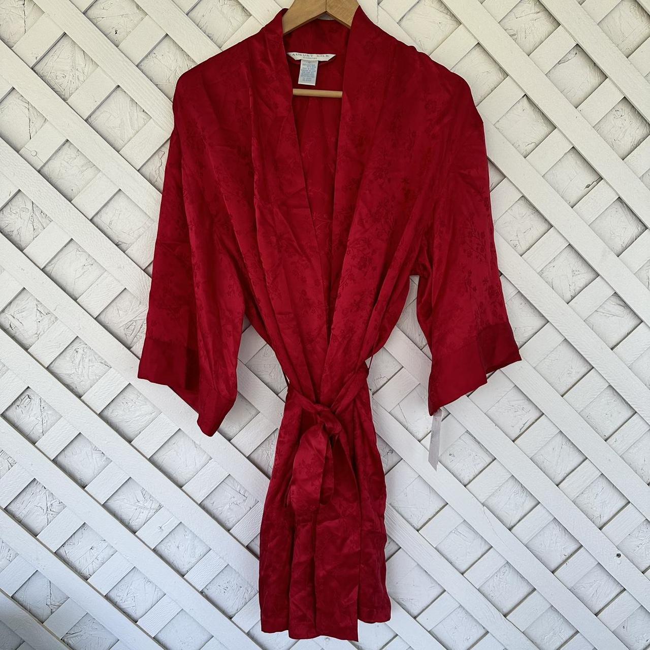 New August Silk 100 Silk Floral Print Robe New... - Depop