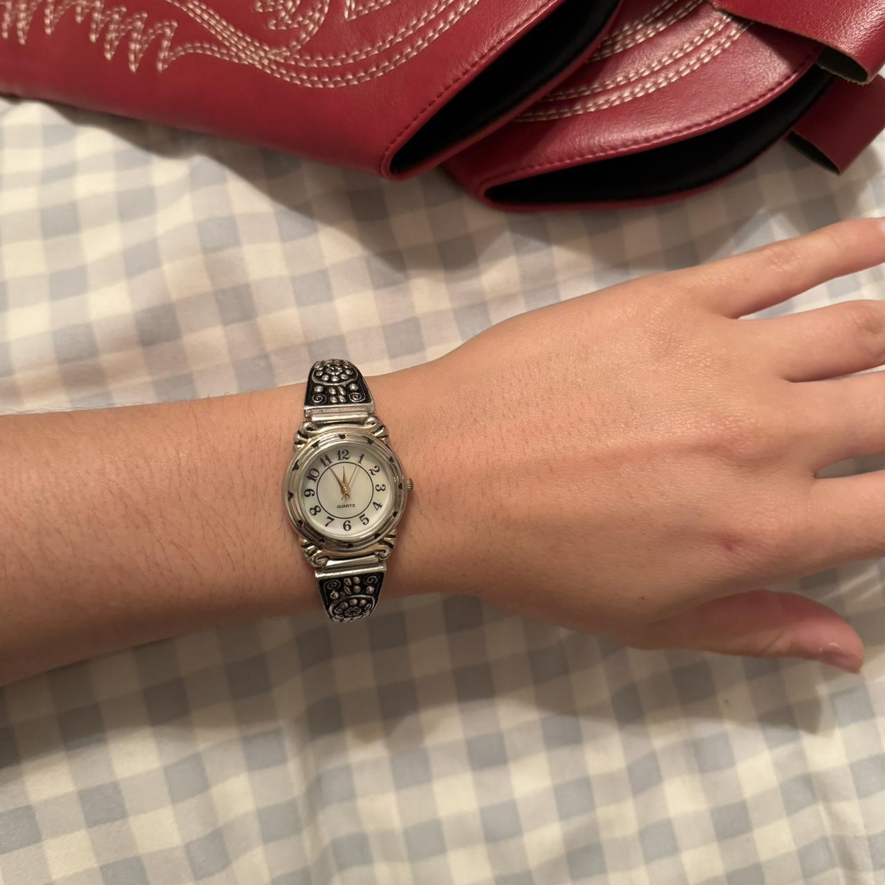 Vintage silver watch⭐️ Unique designs with a silver... - Depop