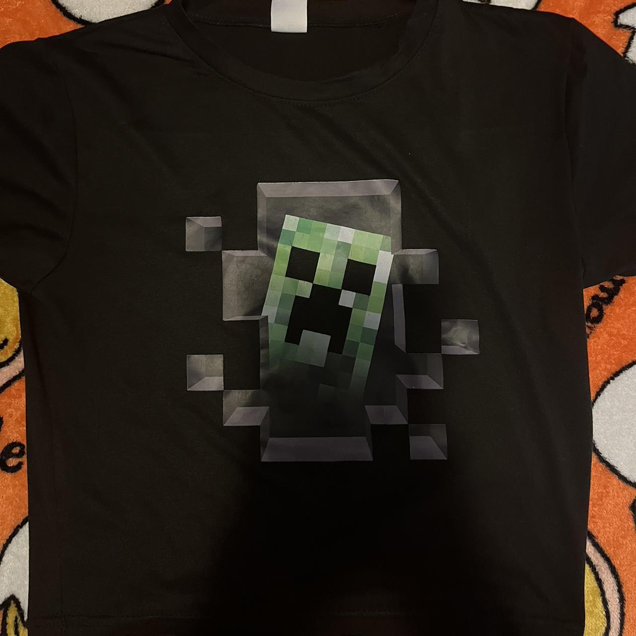 depop payments only black minecraft crop top... - Depop