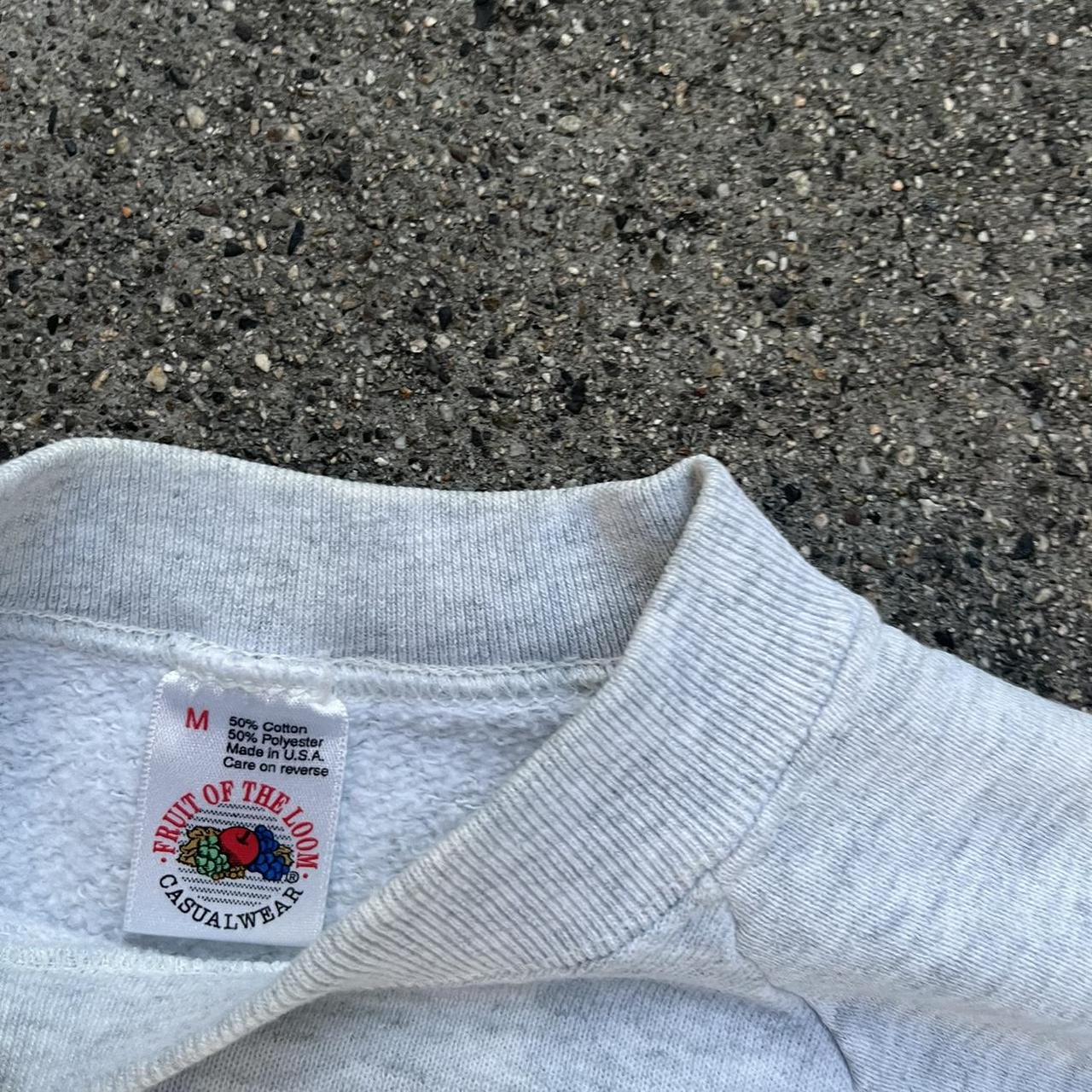 Vintage 80s Fruit Of The Loom Grey Crewneck Blank •... - Depop