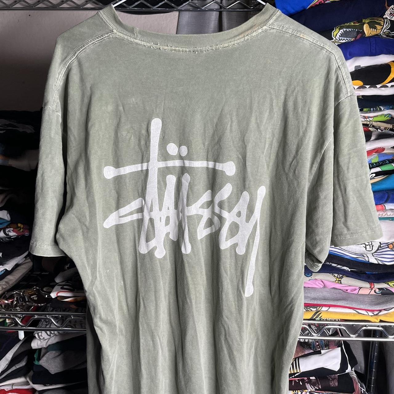 Y2k 2000s Stussy Logo T Shirt Medium Has bleach... - Depop