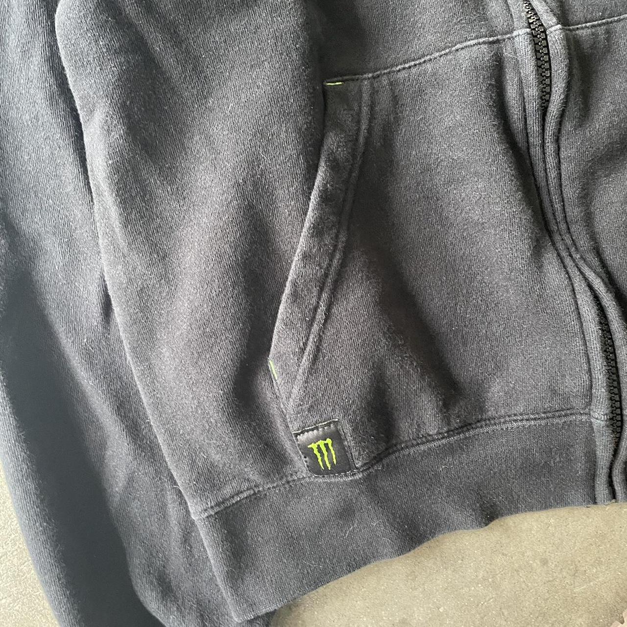 Y2K Grunge Monster Energy Zip Up hoodie Says XL,... - Depop