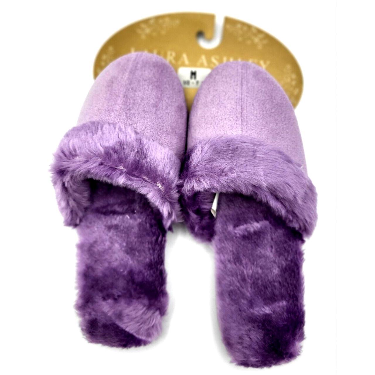 Laura Ashley Purple House Slippers in size M 6.5-7.5... - Depop