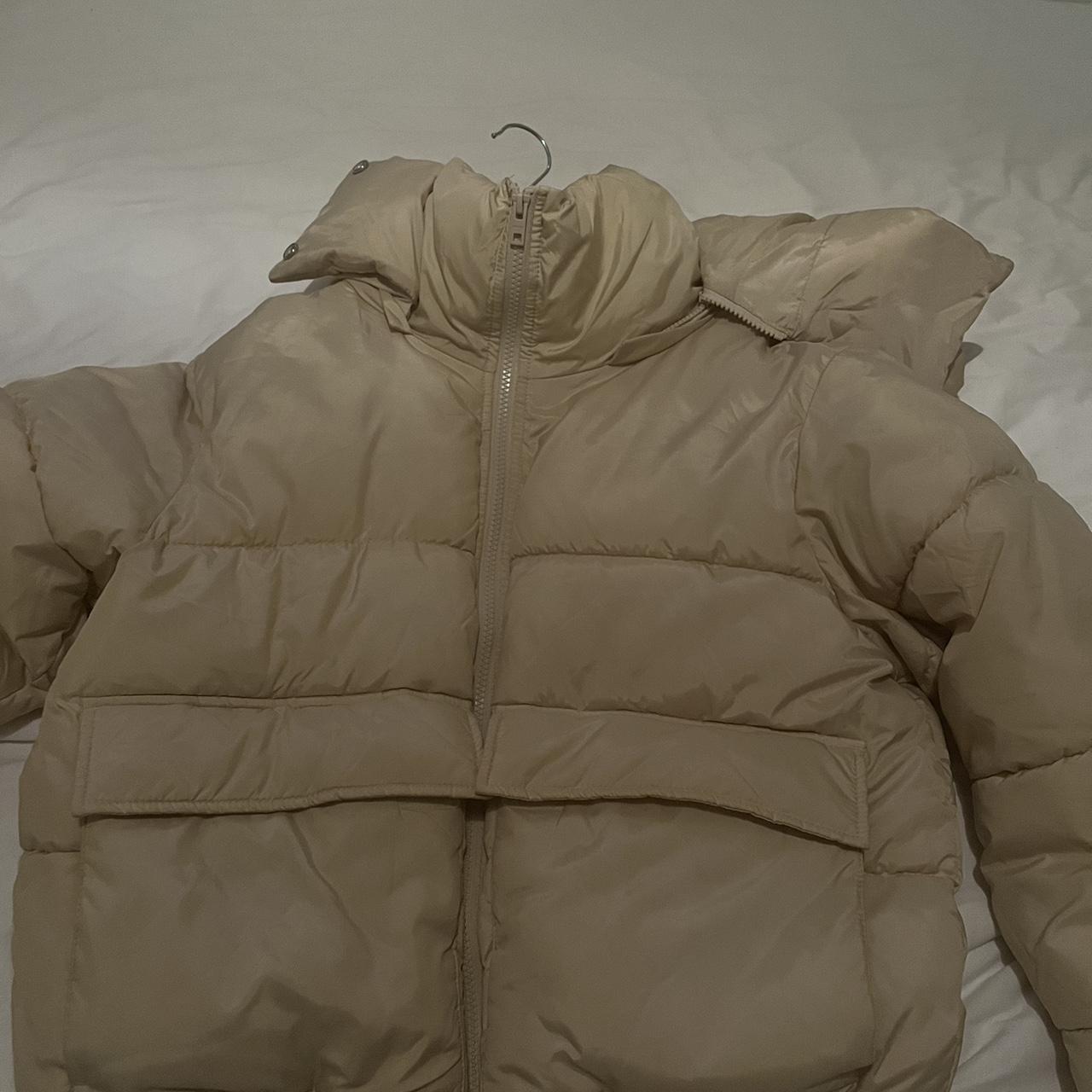 Weekday puffer cream winter coat... - Depop