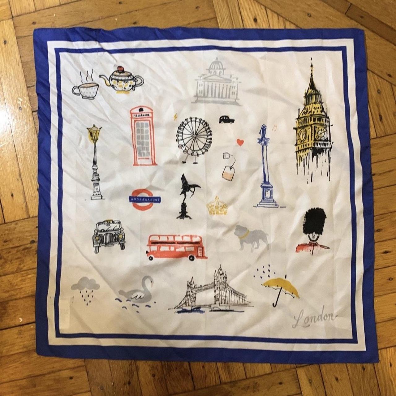J.Crew Square Scarf in London Print J.Crew Square... - Depop