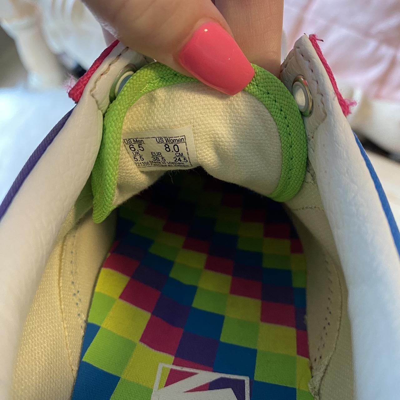 Neon Colorblock Vans - so cute and colorful -... - Depop