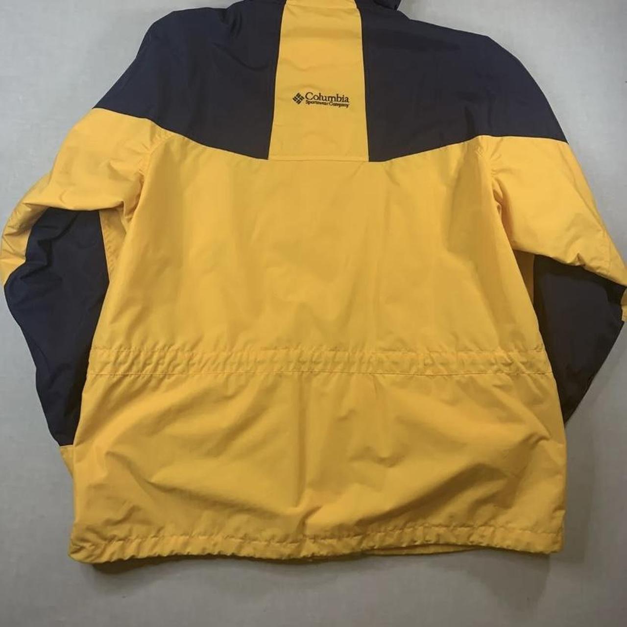 Columbia Sportswear Men's Navy and Yellow Coat | Depop
