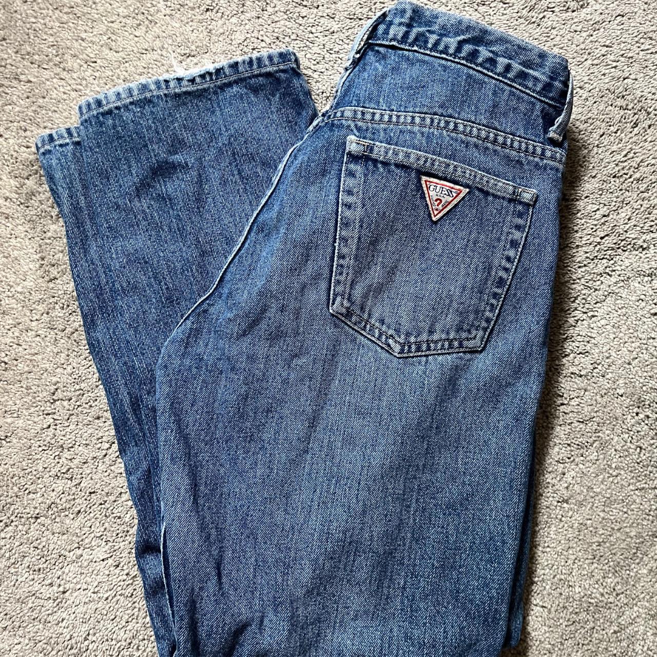 Size 30 High waisted Guess Jeans with a button fly.... - Depop