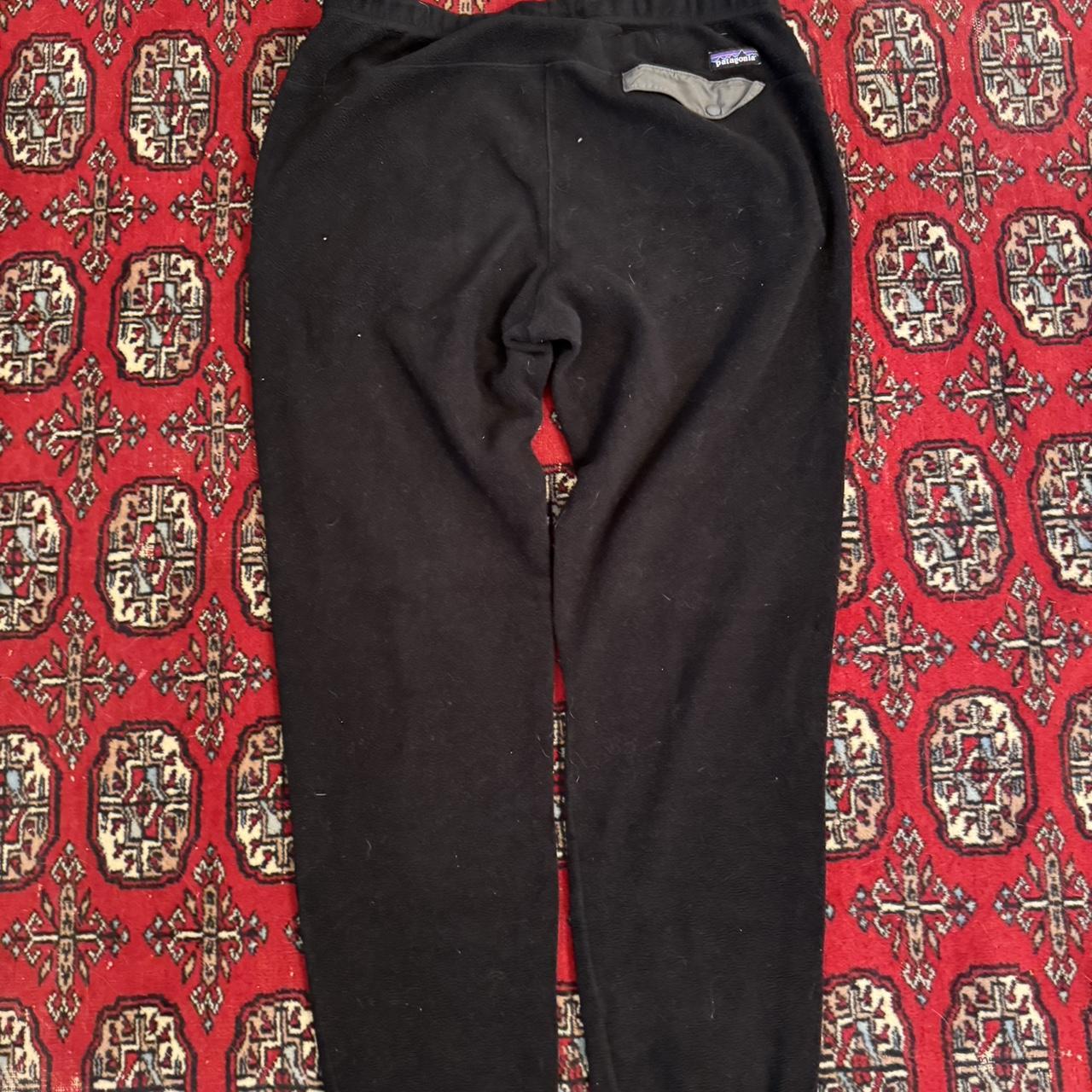 Y3k Patagonia synchilla thick fleece black baggy pants - Depop