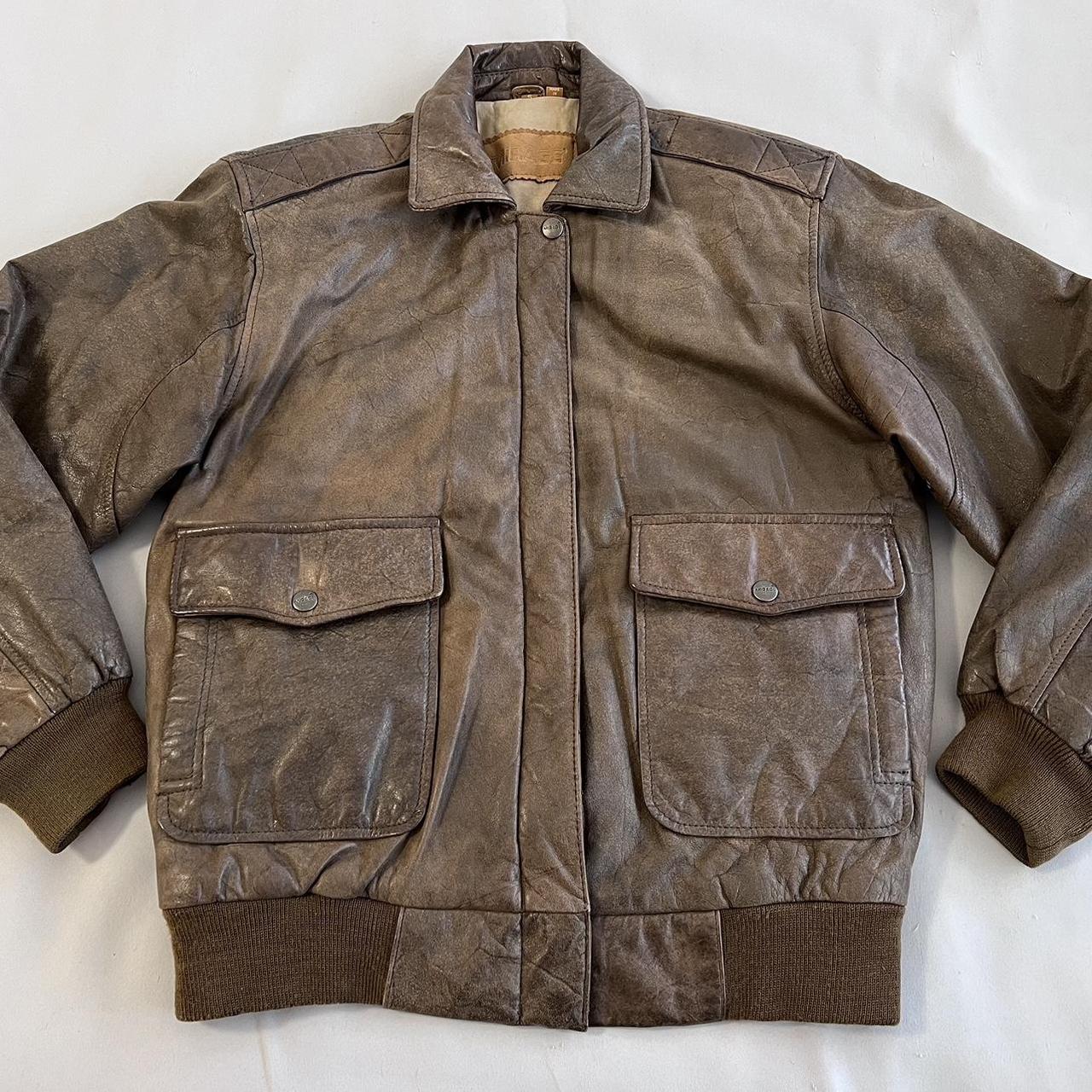 Vintage MIRAGE Bomber Jacket Leather Men’s Sz S... - Depop