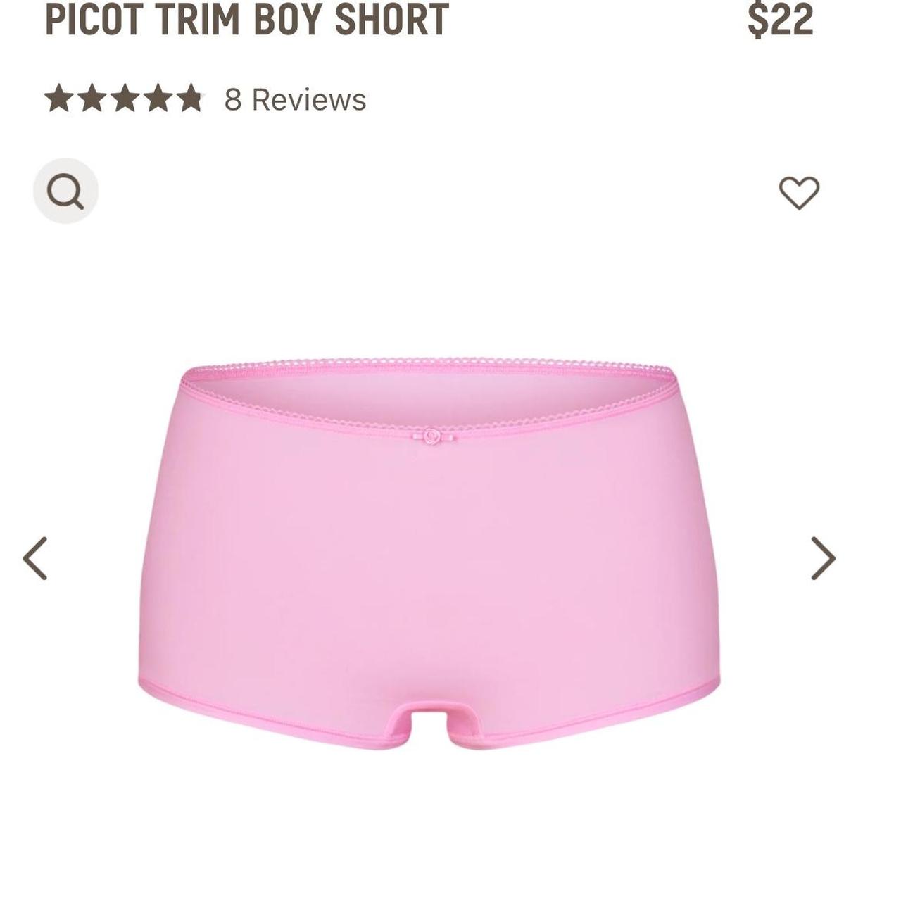 Skims fits everybody picot trim boy short in bubble... - Depop