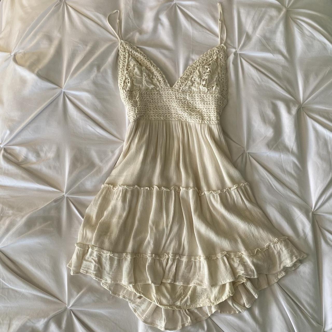 Women's Cream Dress | Depop