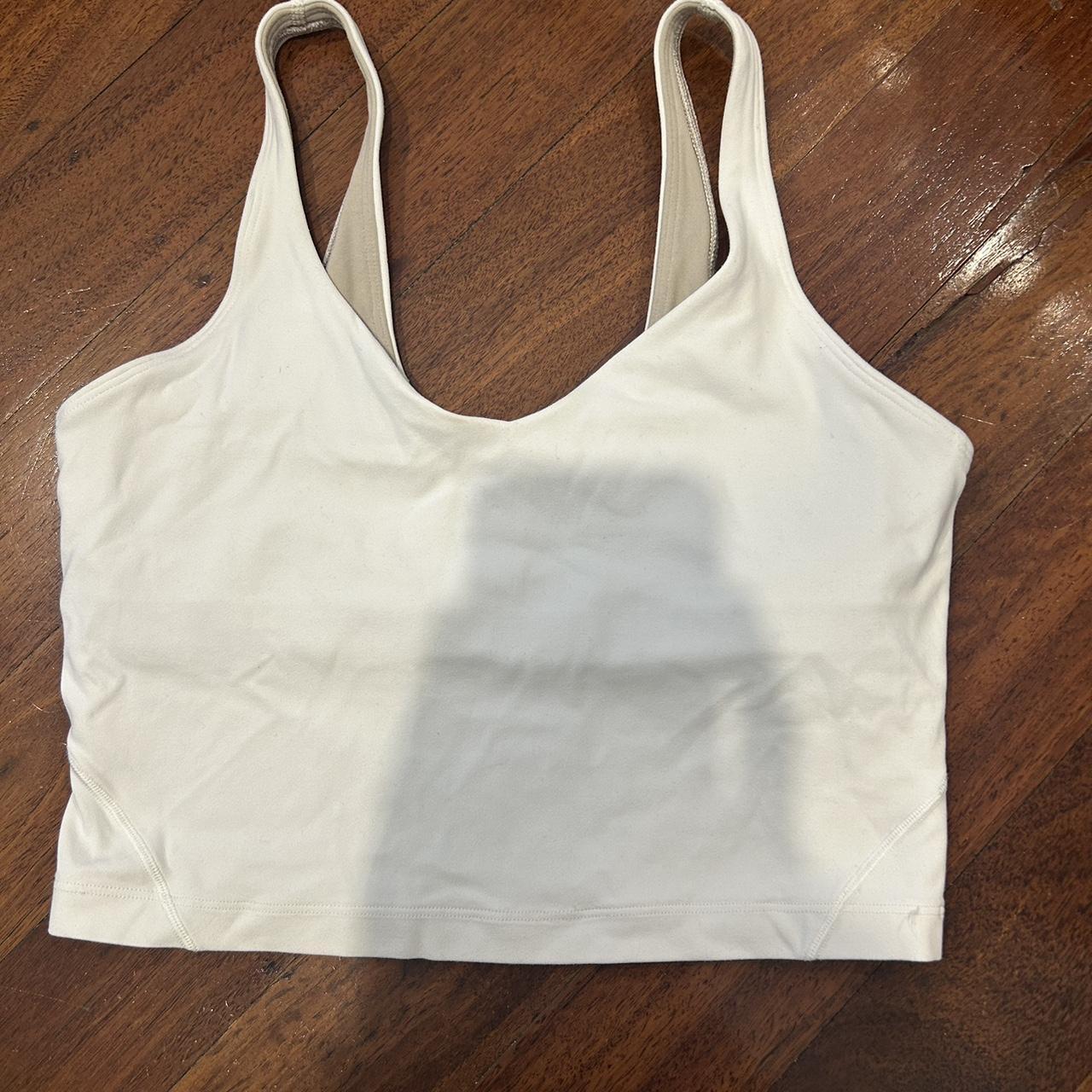 Lululemon White Align tank only worn a few... - Depop