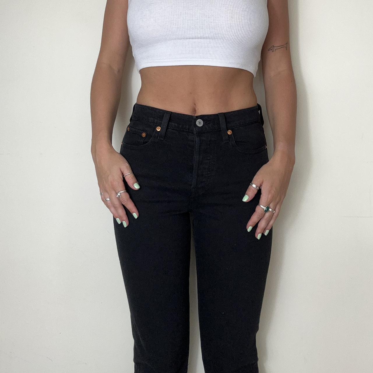 Black Levi’s straight leg jeans, vintage and worn a... - Depop