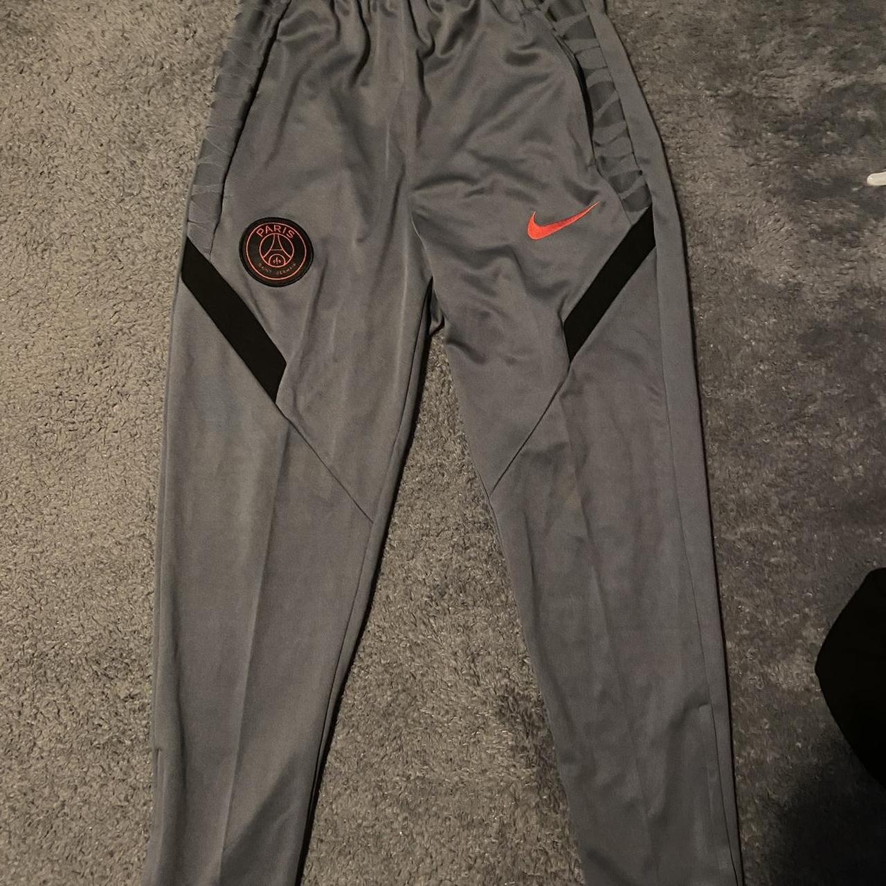 nike psg dri-fit bottoms grey and red never worn - Depop