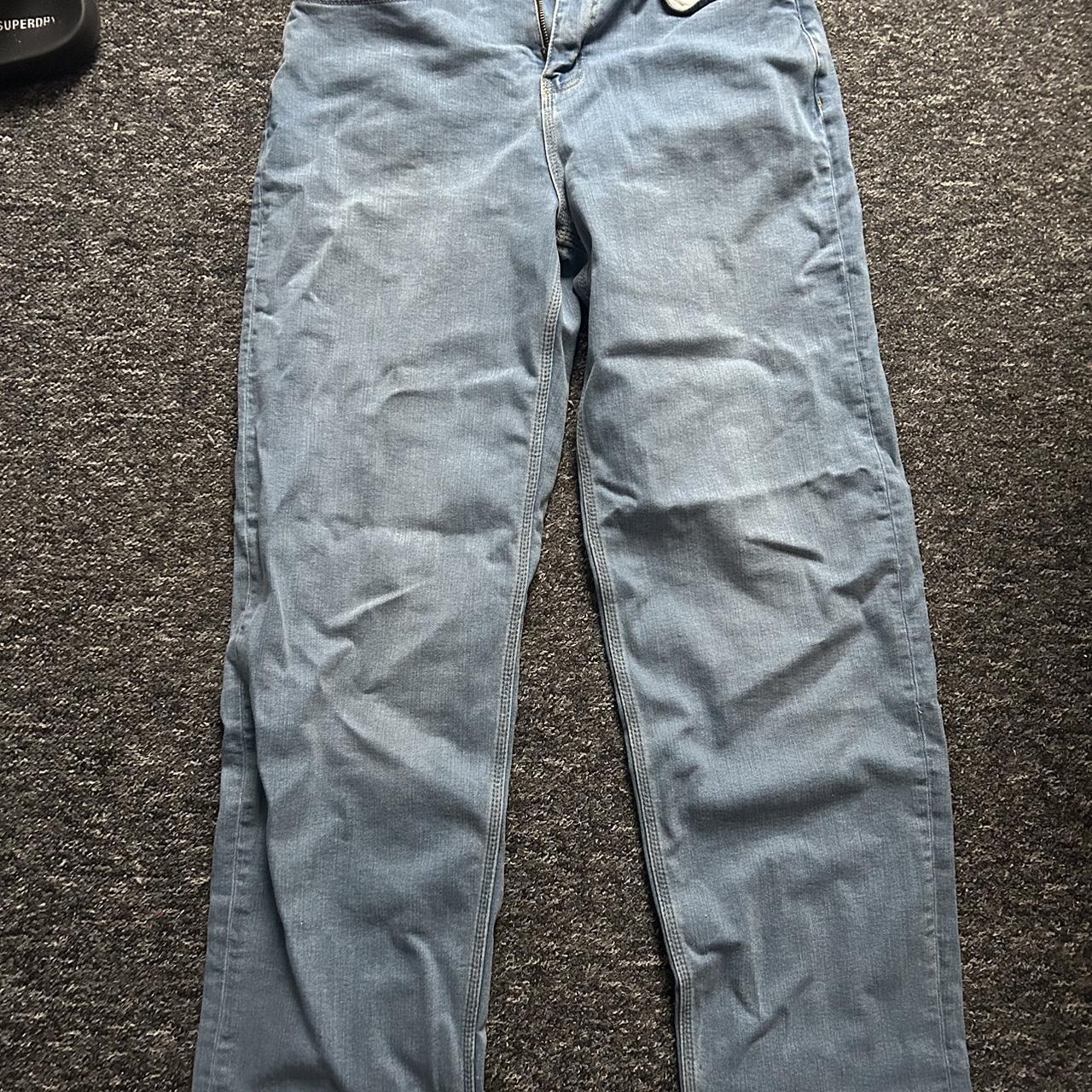 Route one baggy jeans light wash 28” waist - 32” leg... - Depop