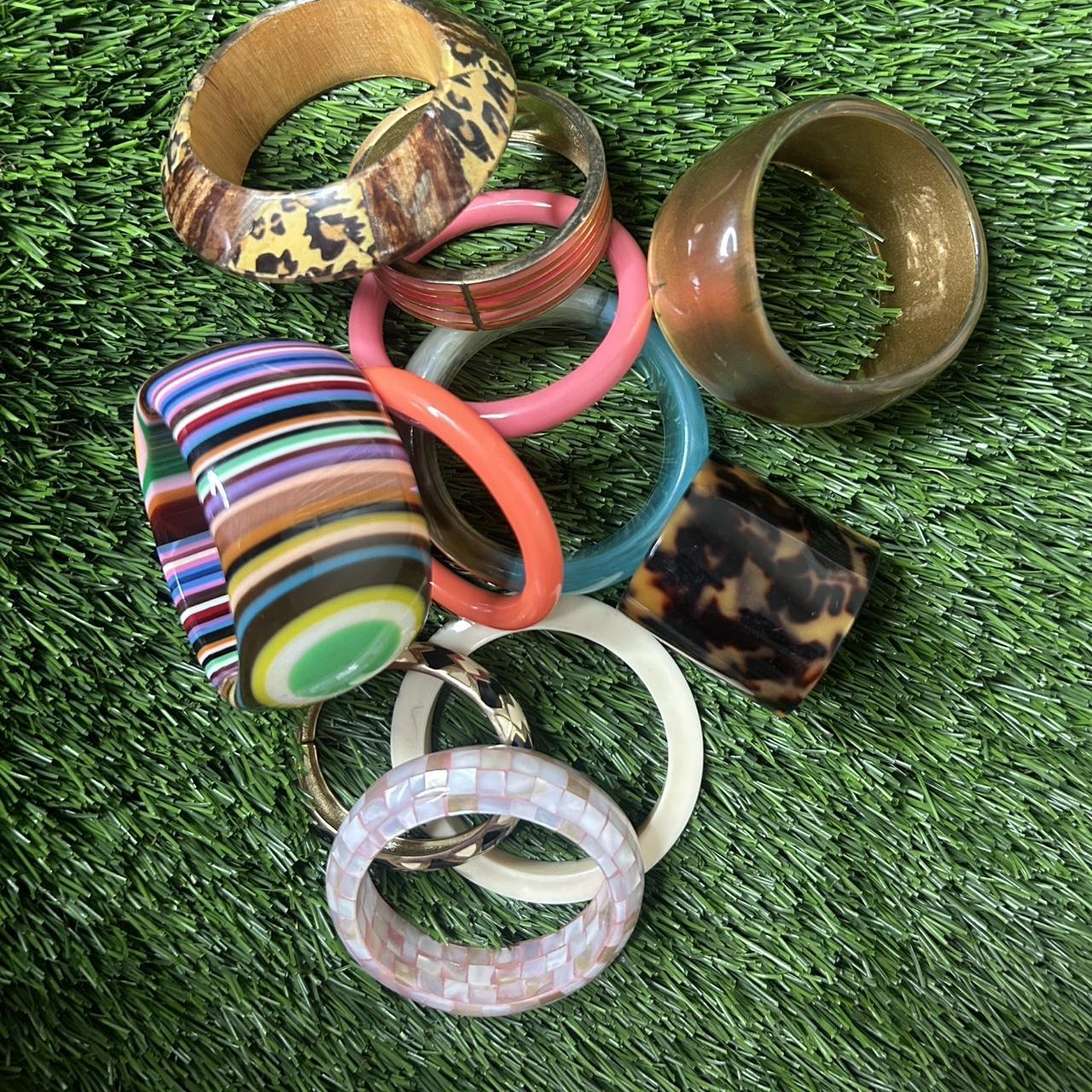 Multi-coloured bangle bracelet set #stackedjewels... | Depop