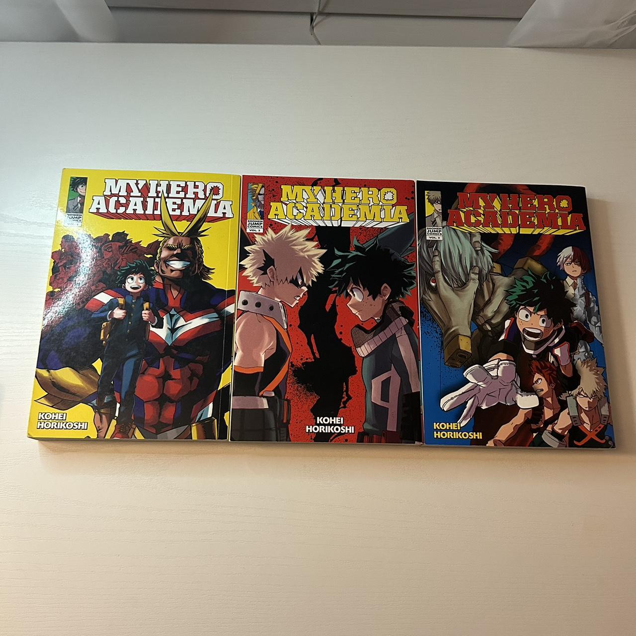 Volumes 1-3 of MHA! Older so looks more worn but no... - Depop