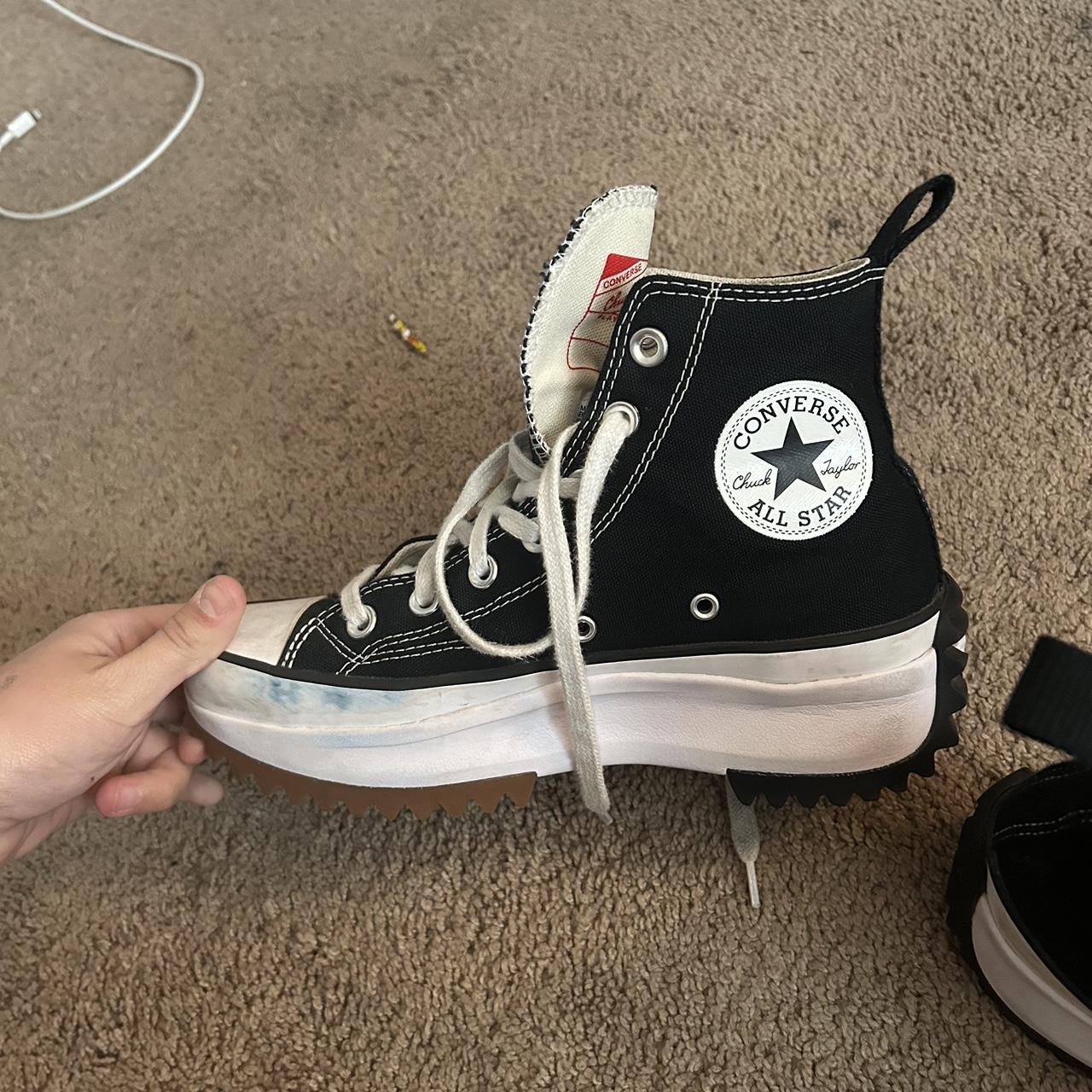 Chunky converse shoes! No rips size 6.5 - Depop