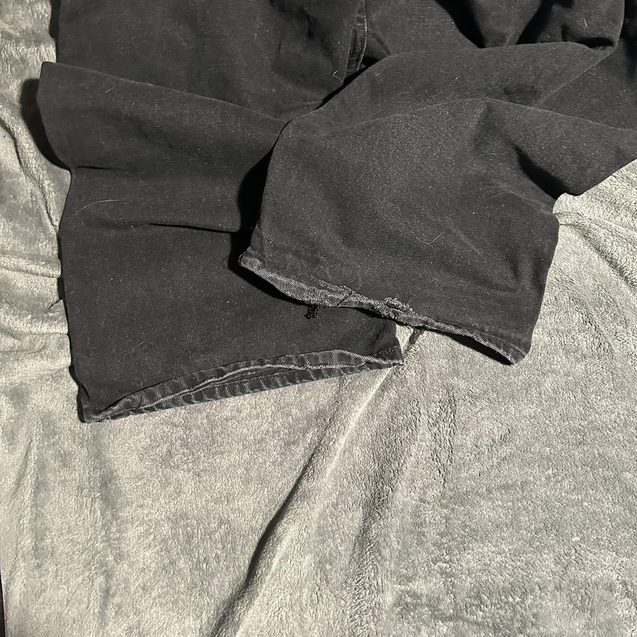 baggy black 2022 nickitten emo heart jeans leg... - Depop