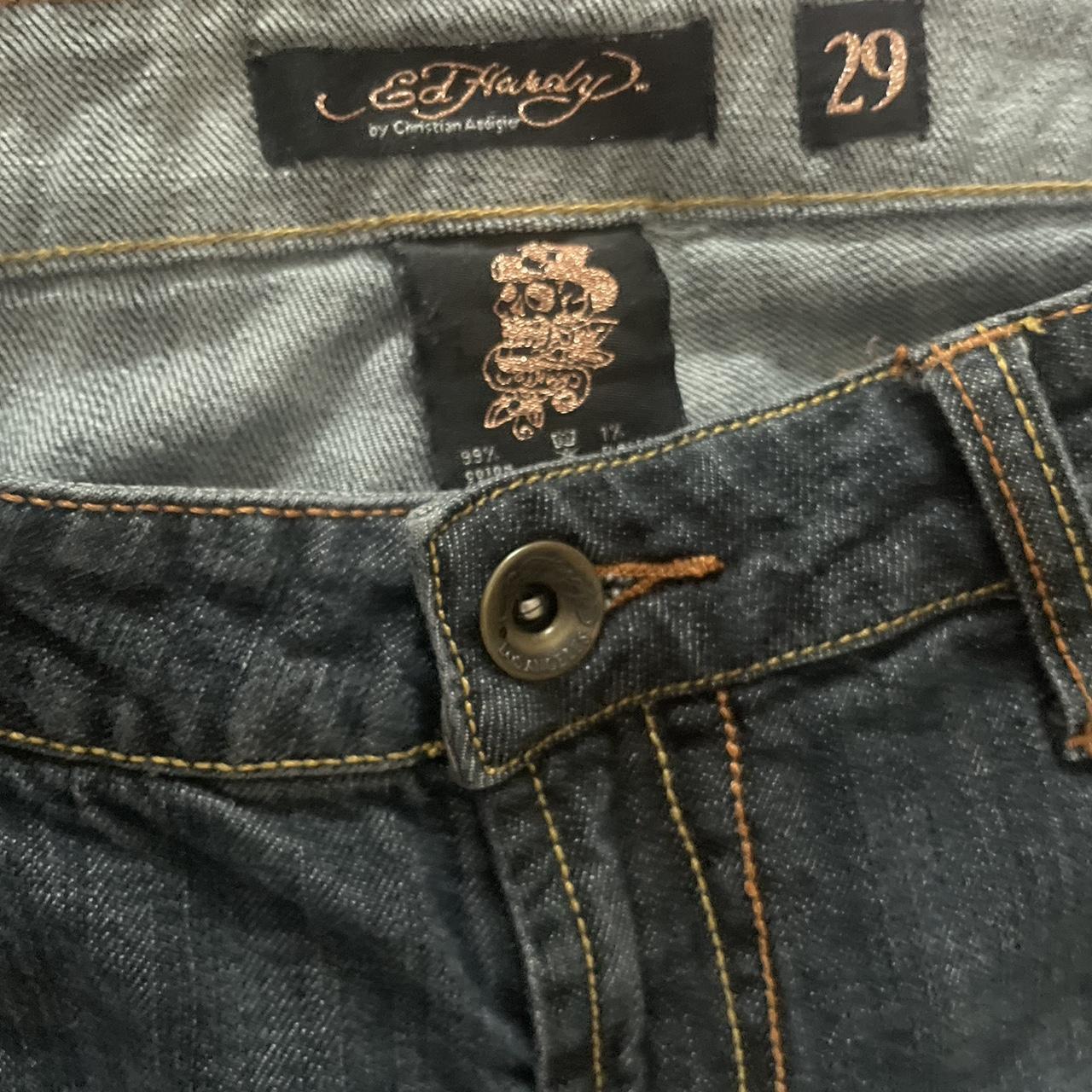 Y2k low rise ed hardy jeans 😍⭐️💗 size 29! ⭐️ - Depop