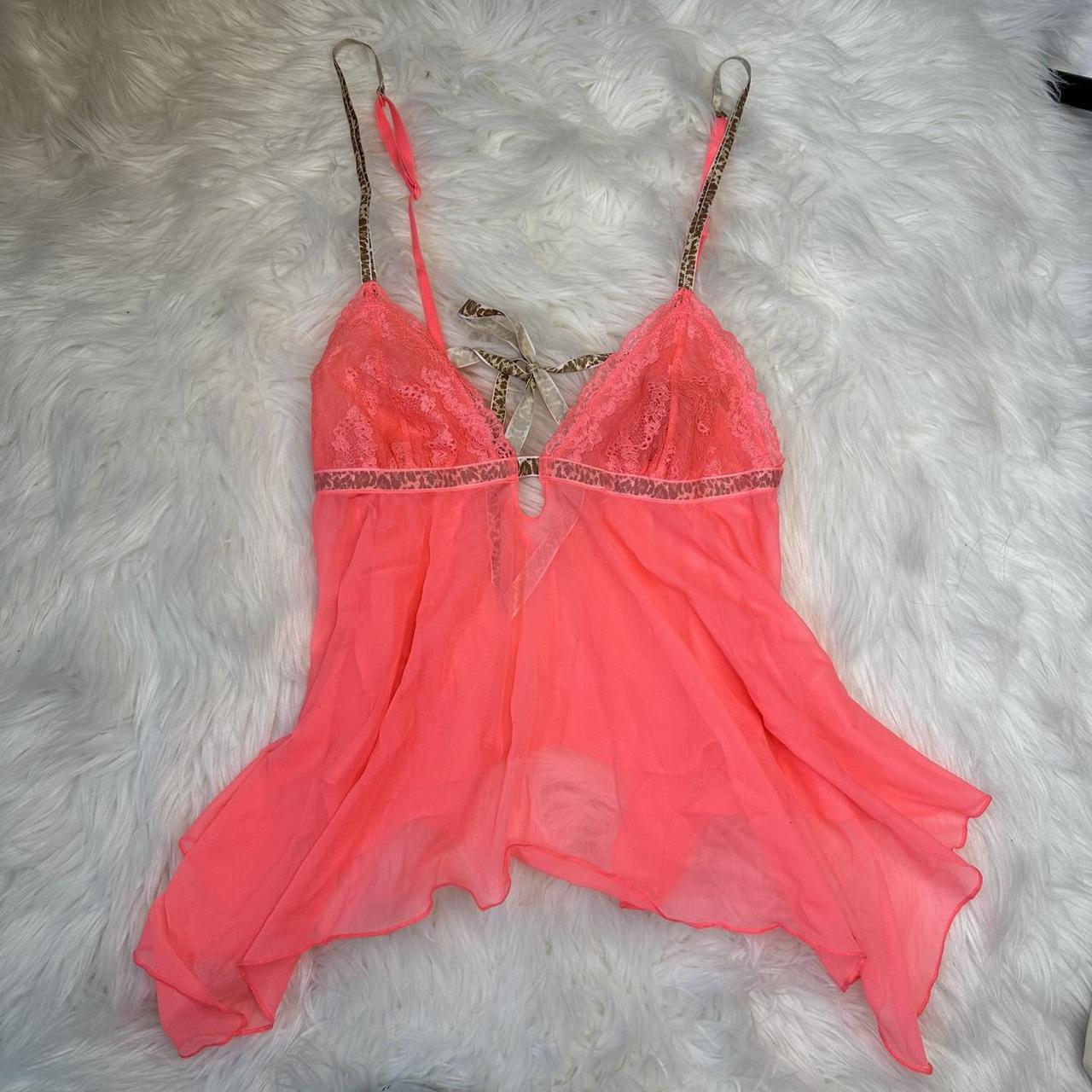 victorias secret baby doll pink and leopard top... | Depop