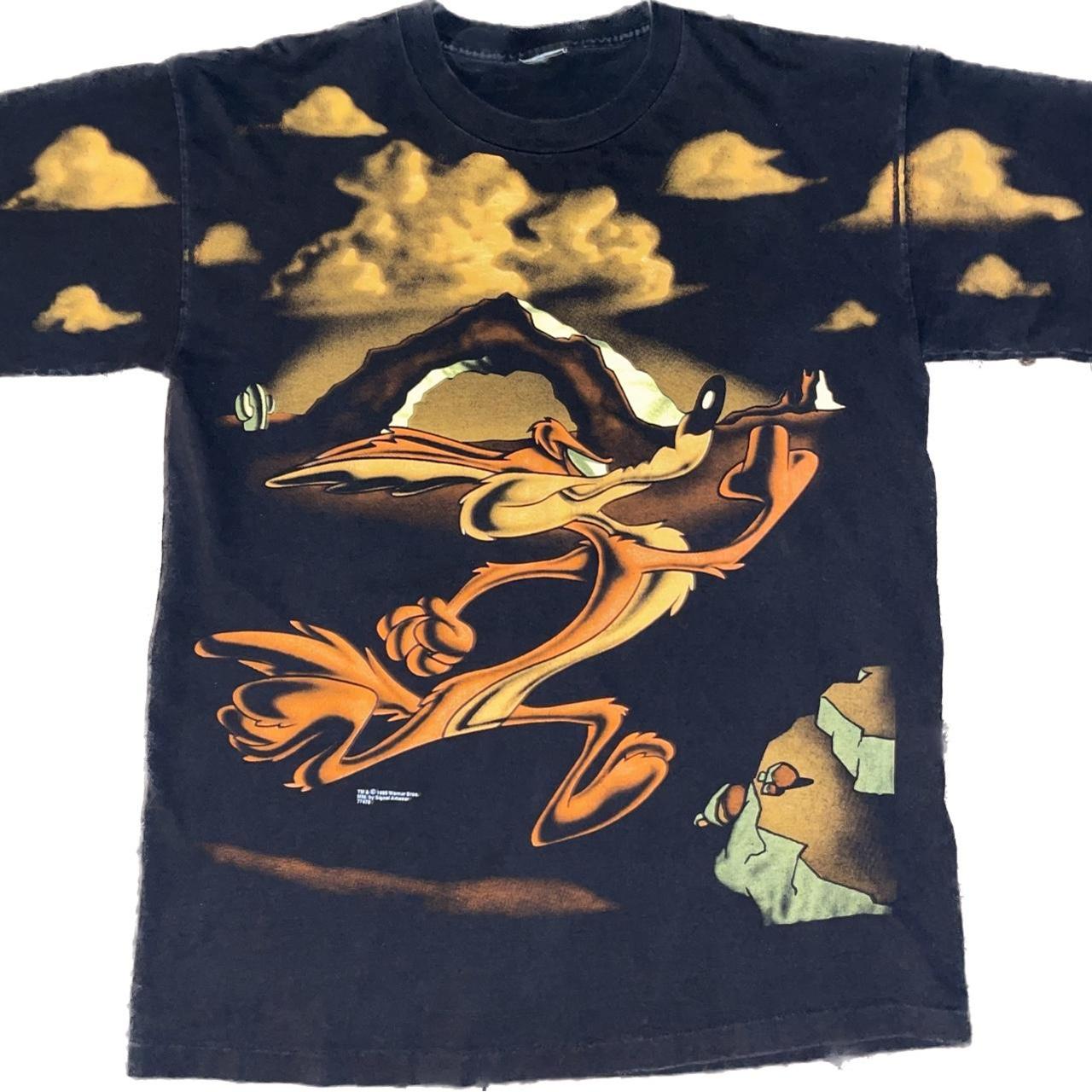 Super RARE 1995 coyote X roadrunner AOP Size L No... - Depop
