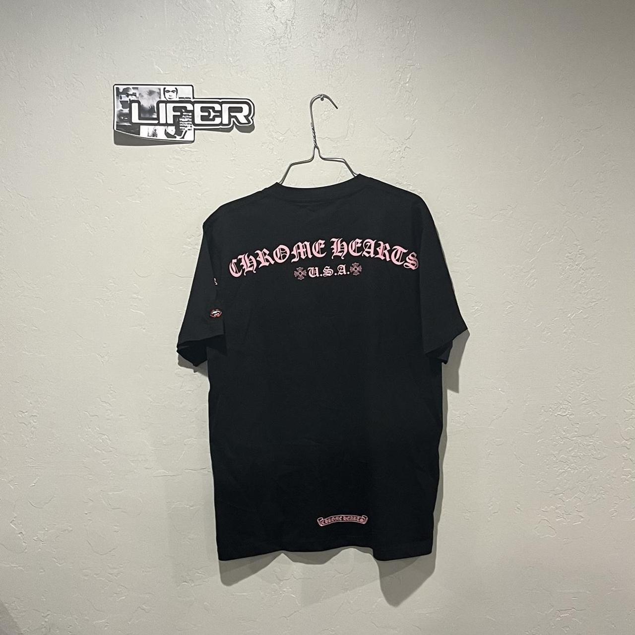 RARE Chrome Hearts Pink logo shirt, print is high... - Depop